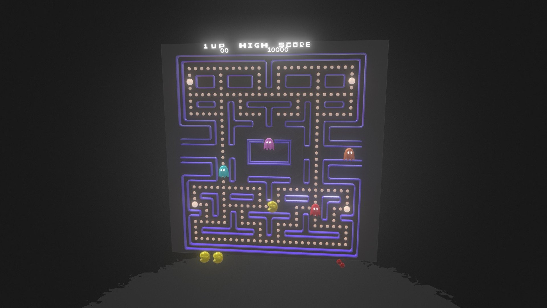 PAC-MAN: 3-D - 3D model by Jonam_27 [e704a7d] - Sketchfab