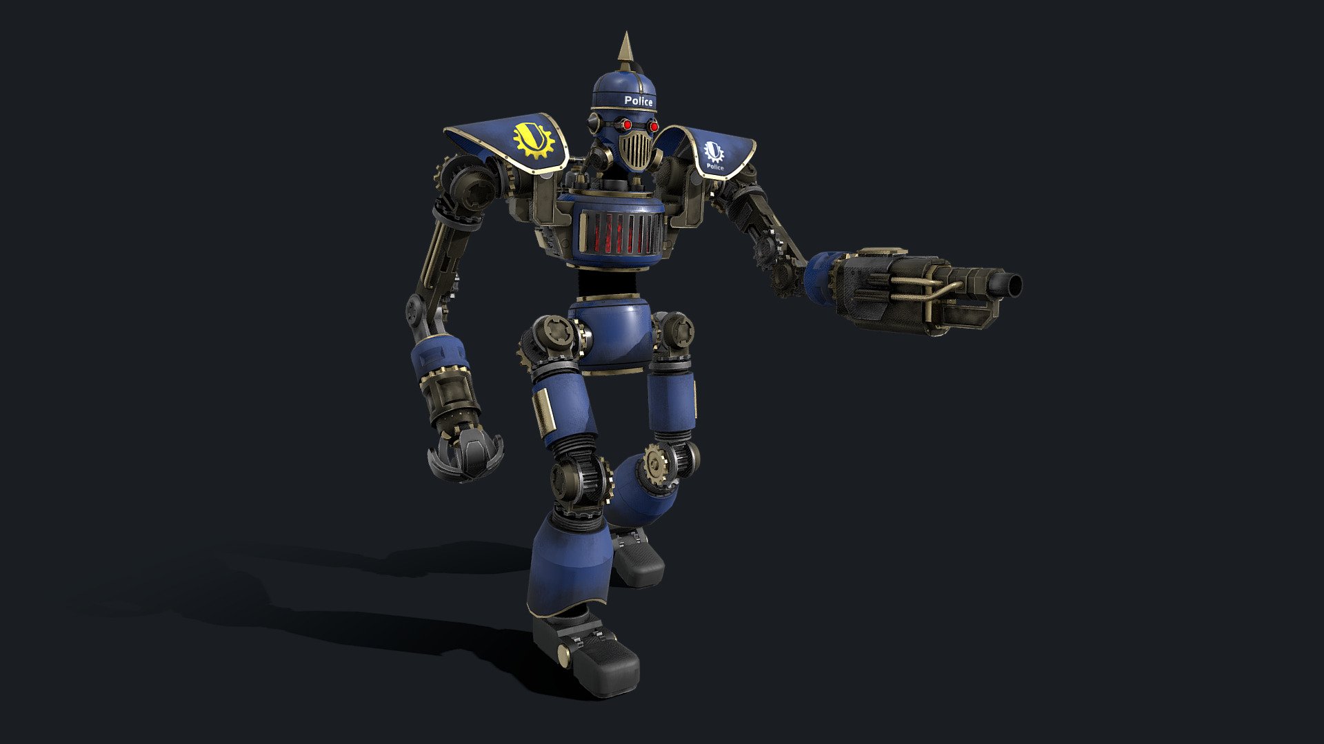 Steampunk Robot - Police Enforcer Variant - Download Free 3D model by ...