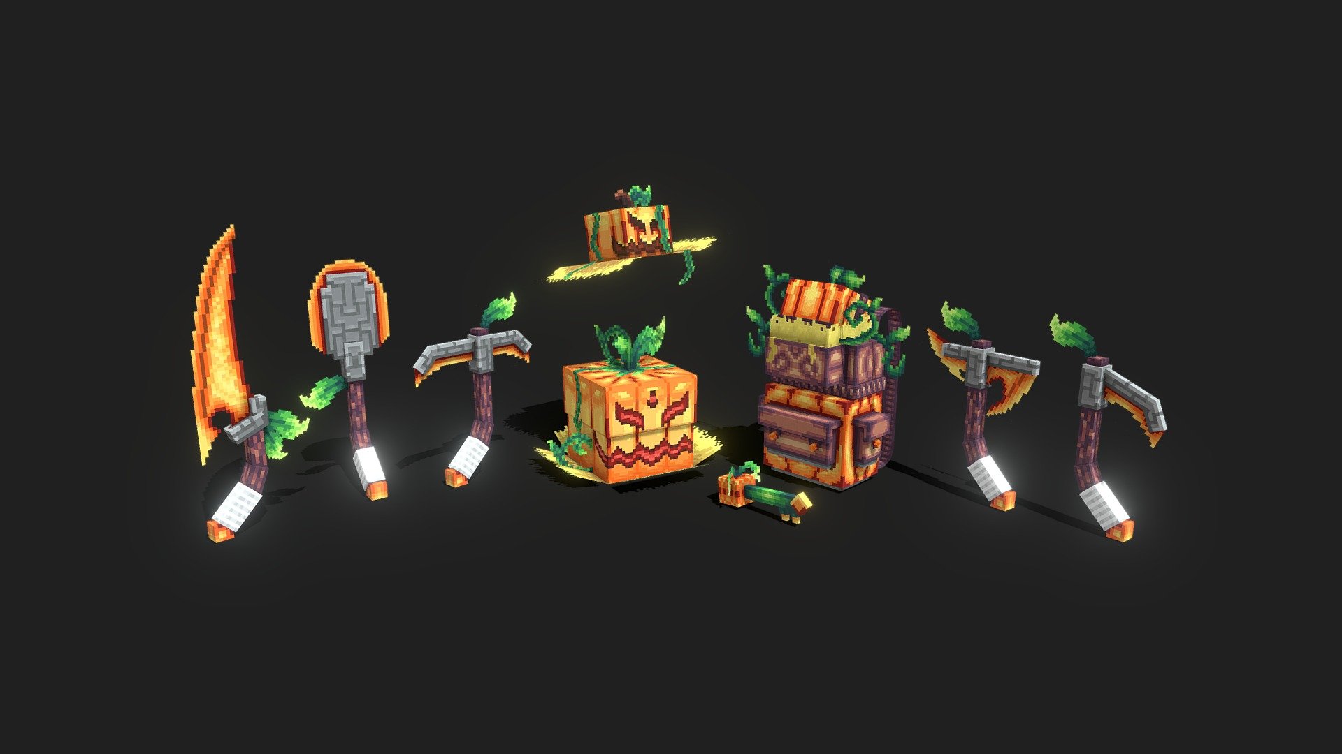Pumpkin Pack - 3D model by Polygony (@polygonymc) [e70d4ff] - Sketchfab