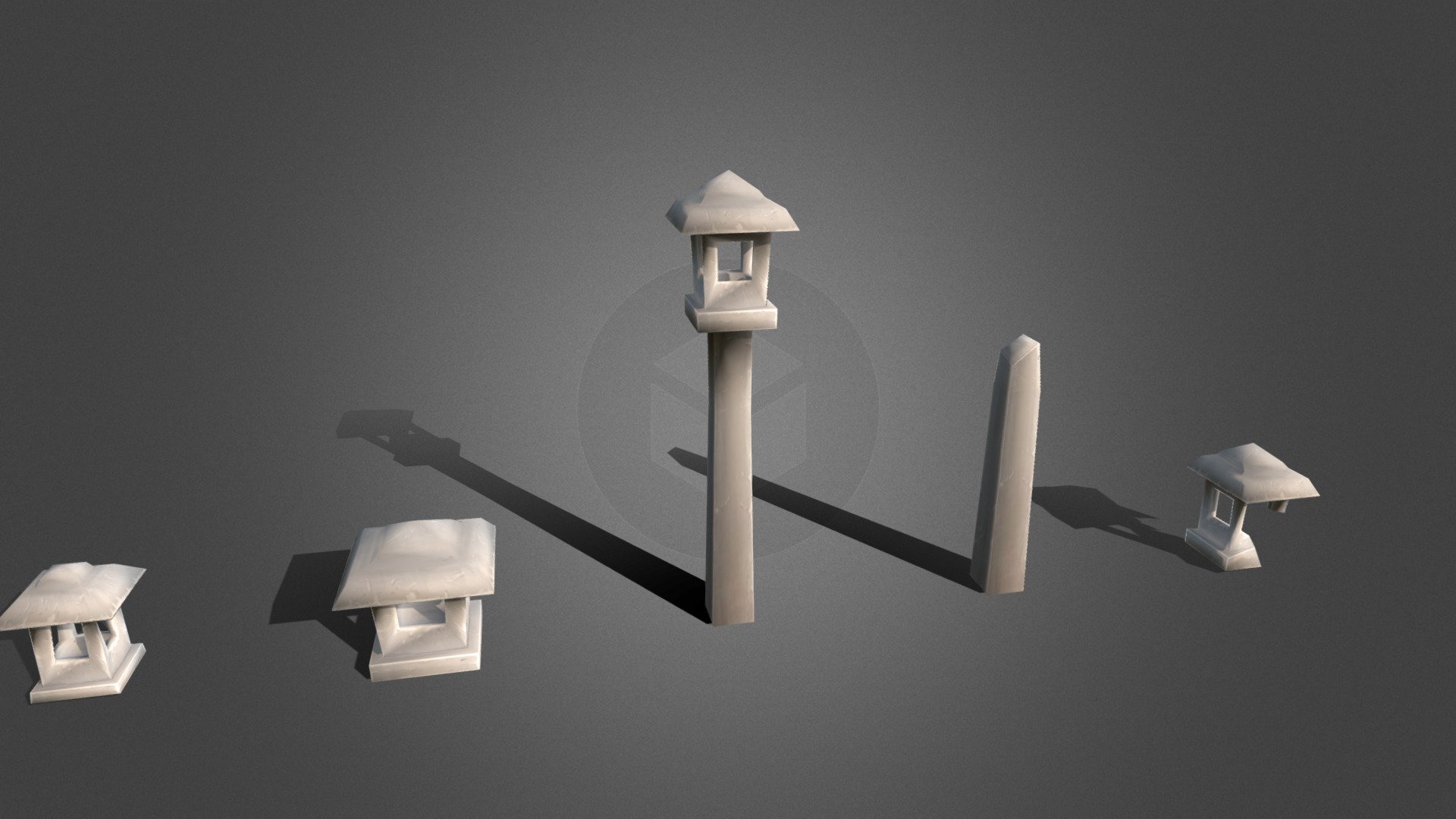 Low Poly | Hand Painted | Exterior Lamps - 3D model by eakka ...