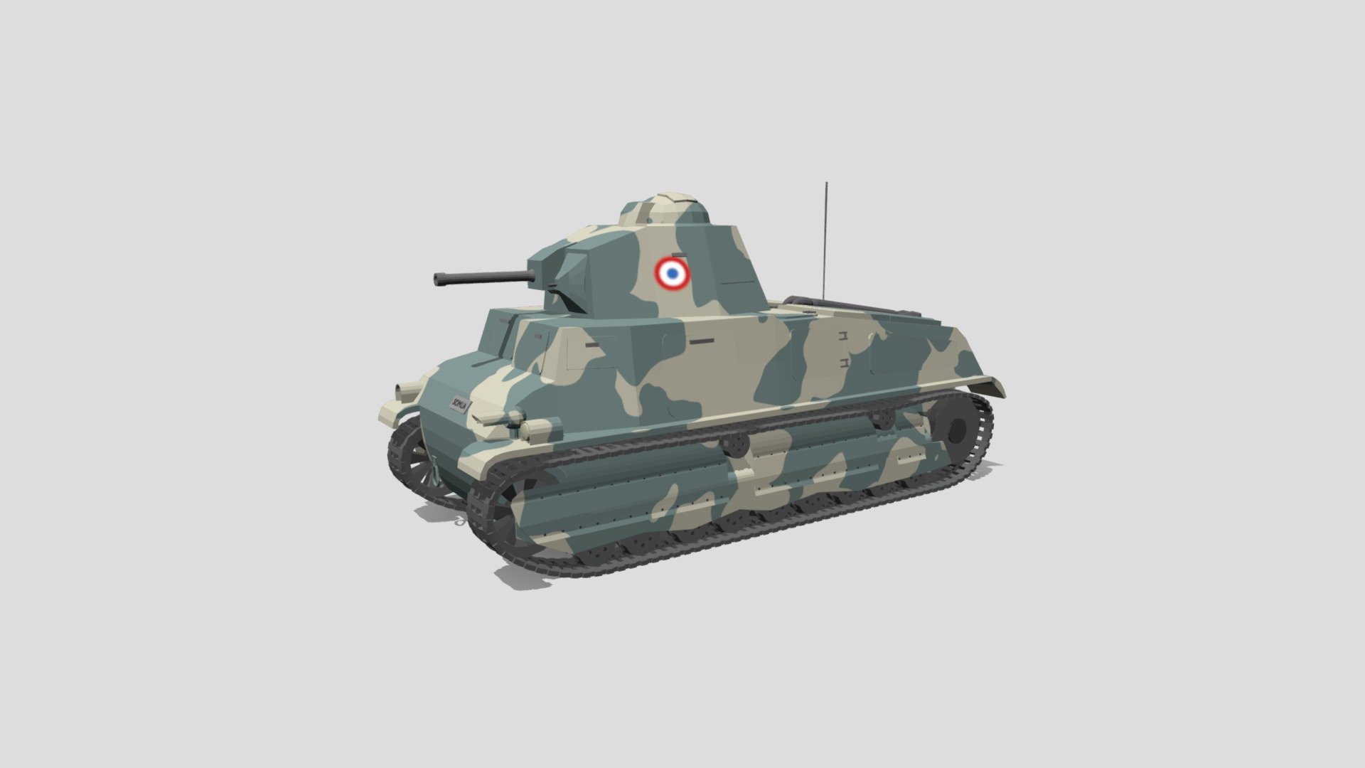 Low Poly Cartoon Somua S35 Tank - Buy Royalty Free 3D model by chroma3d ...