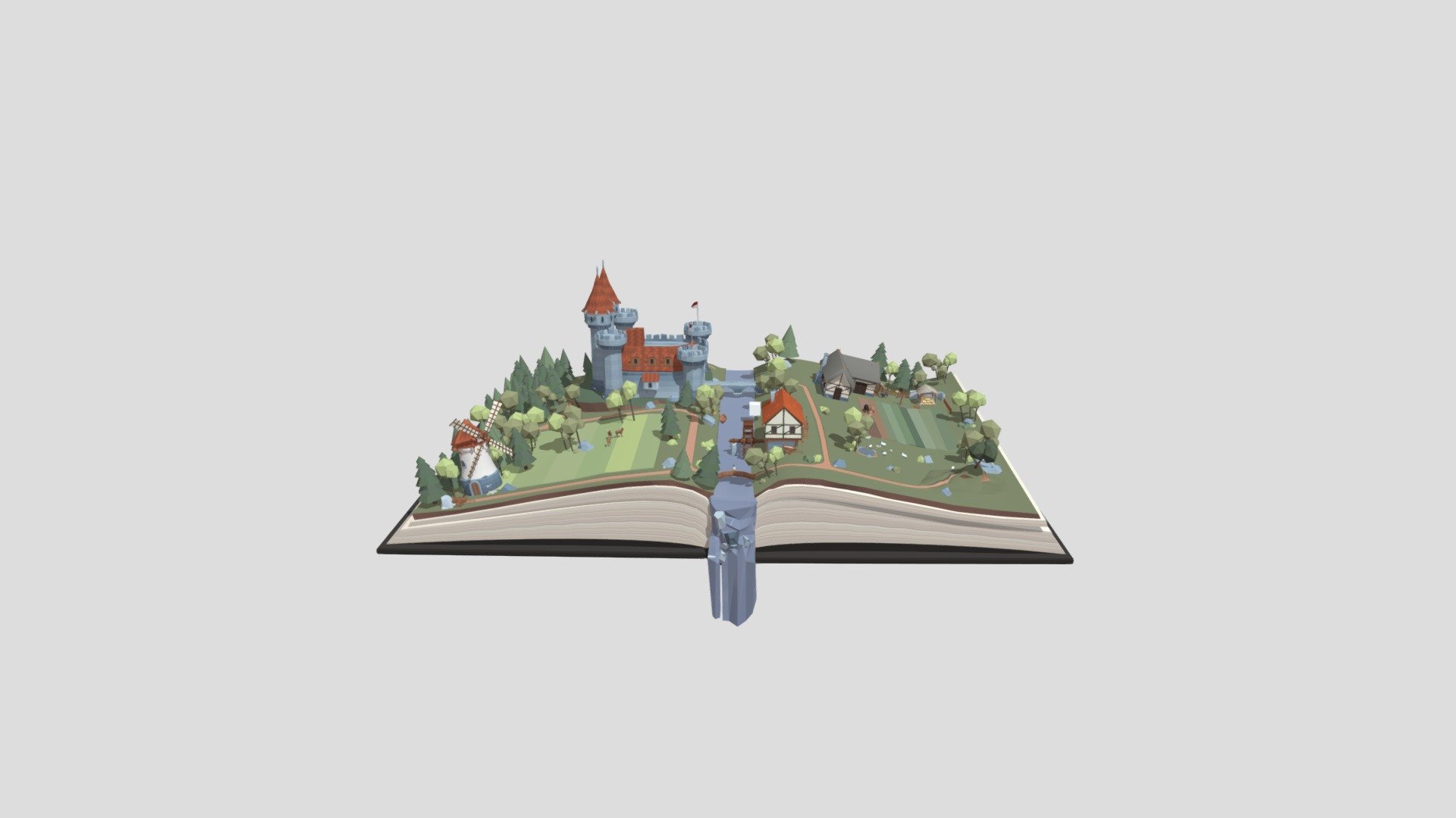 Book Land Animation - 3D model by AdamFurious-_- (@Theway190129 ...
