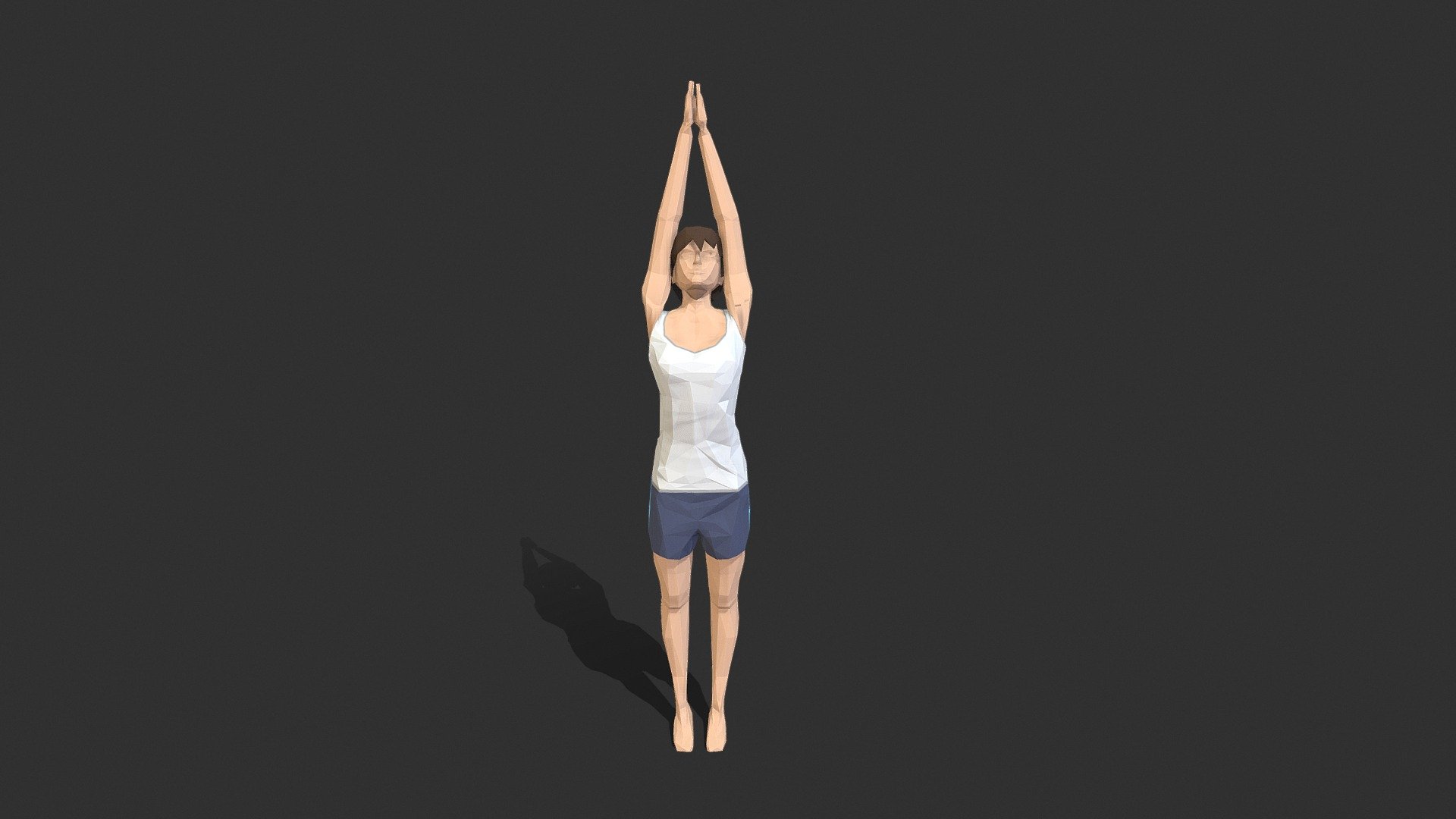 Yoga Raised Arms Pose Exercise - Buy Royalty Free 3D model by ...