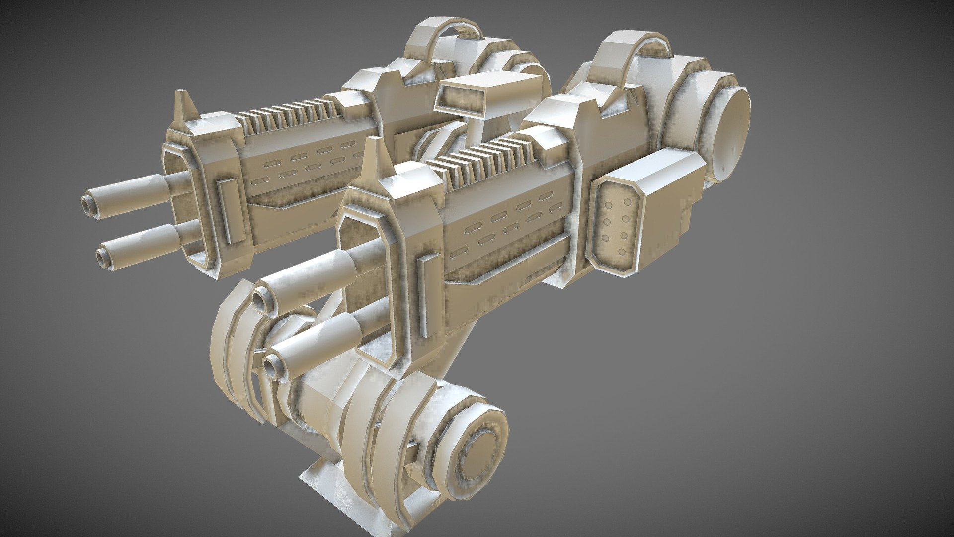 Machine Turret Concept - 3D model by Raz (@RazCaro) [e720b47] - Sketchfab