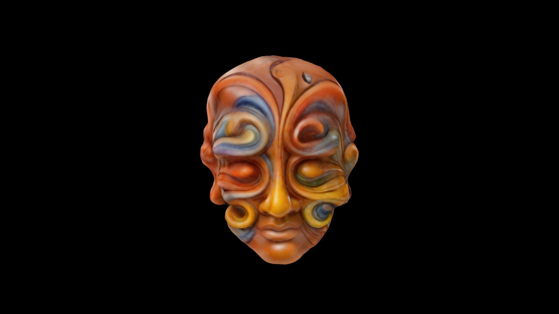 a multicolored face mask with an abstract design - Download Free 3D ...