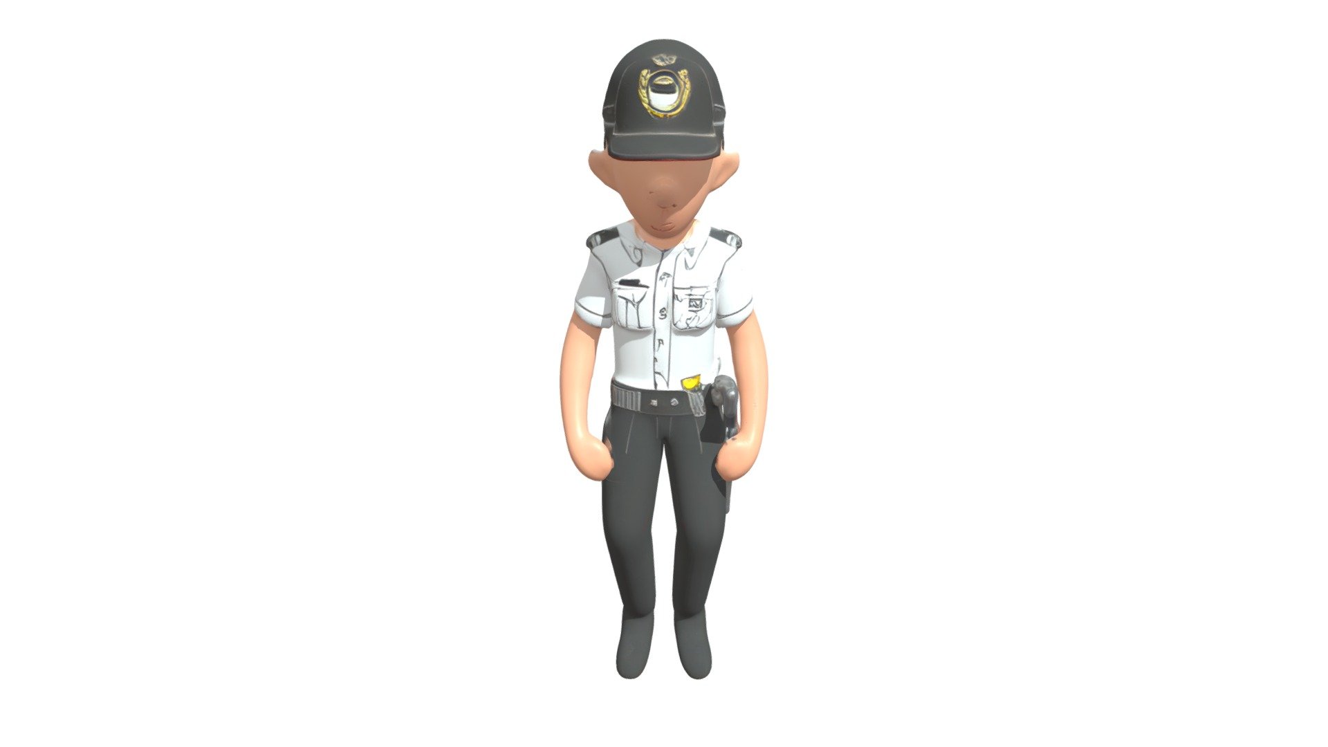 Cartoon police officer - 3D model by benleong853 [e736fdd] - Sketchfab