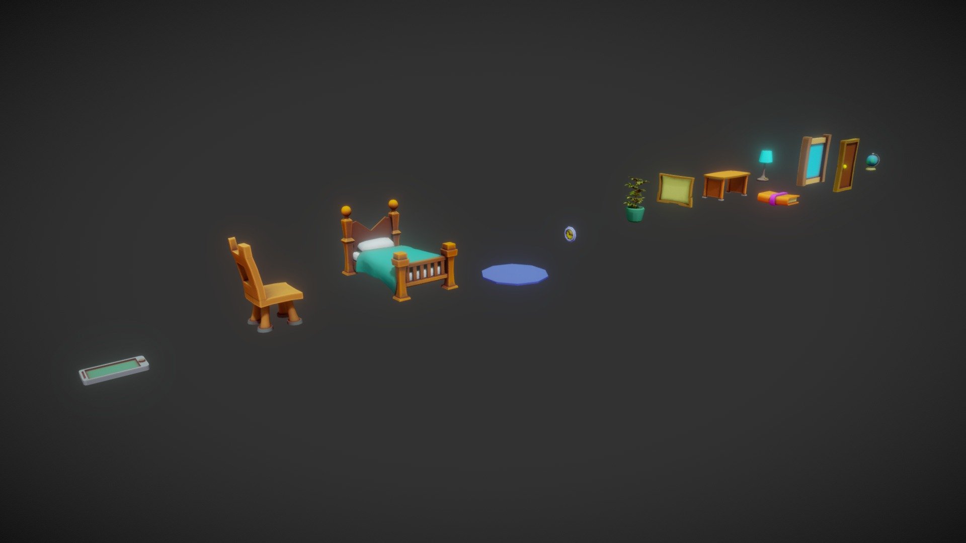 NSBS Low Poly Bedroom Props - Download Free 3D model by cat is ...