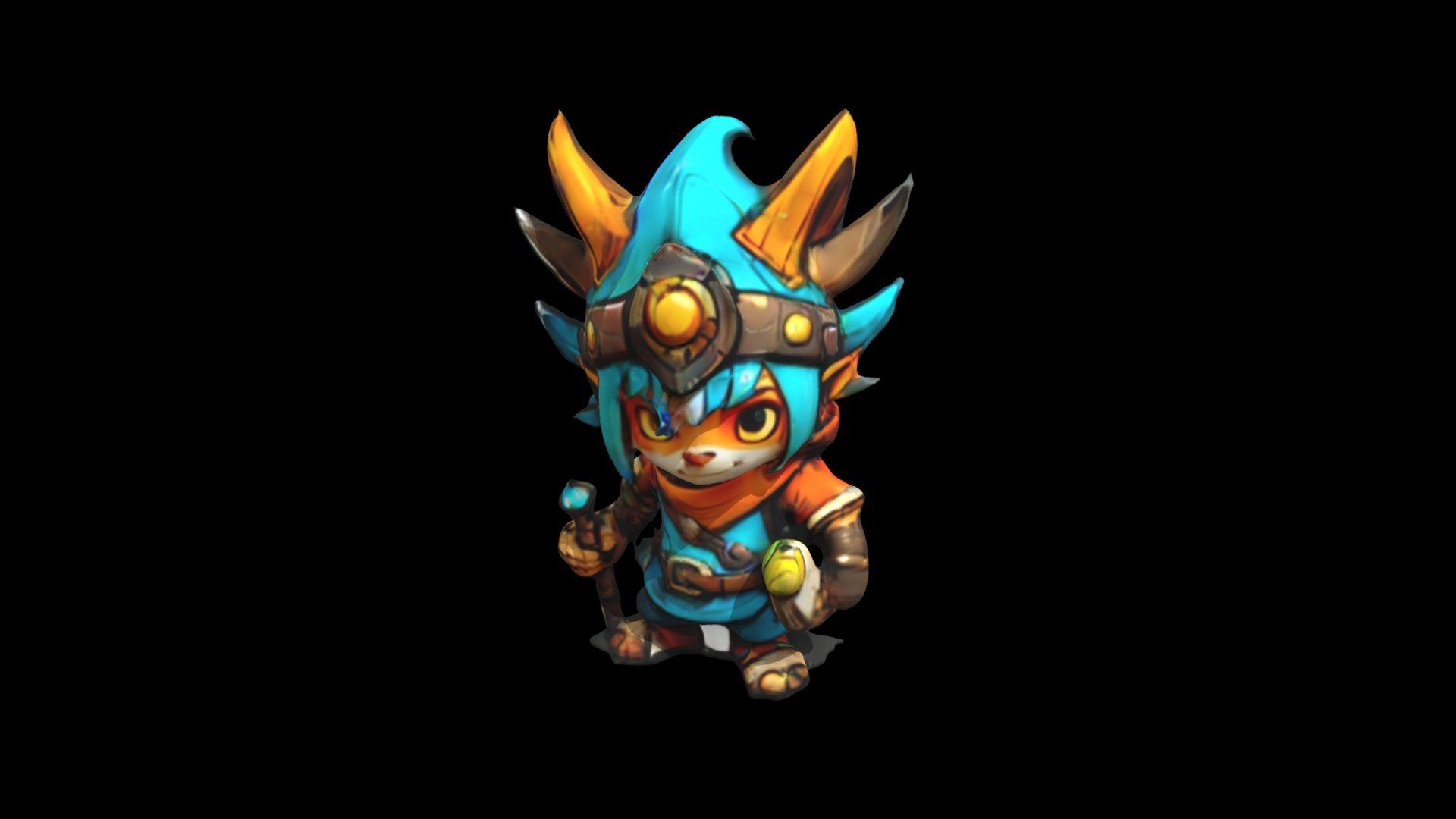 a cartoon character wearing a blue and orange - Download Free 3D model ...