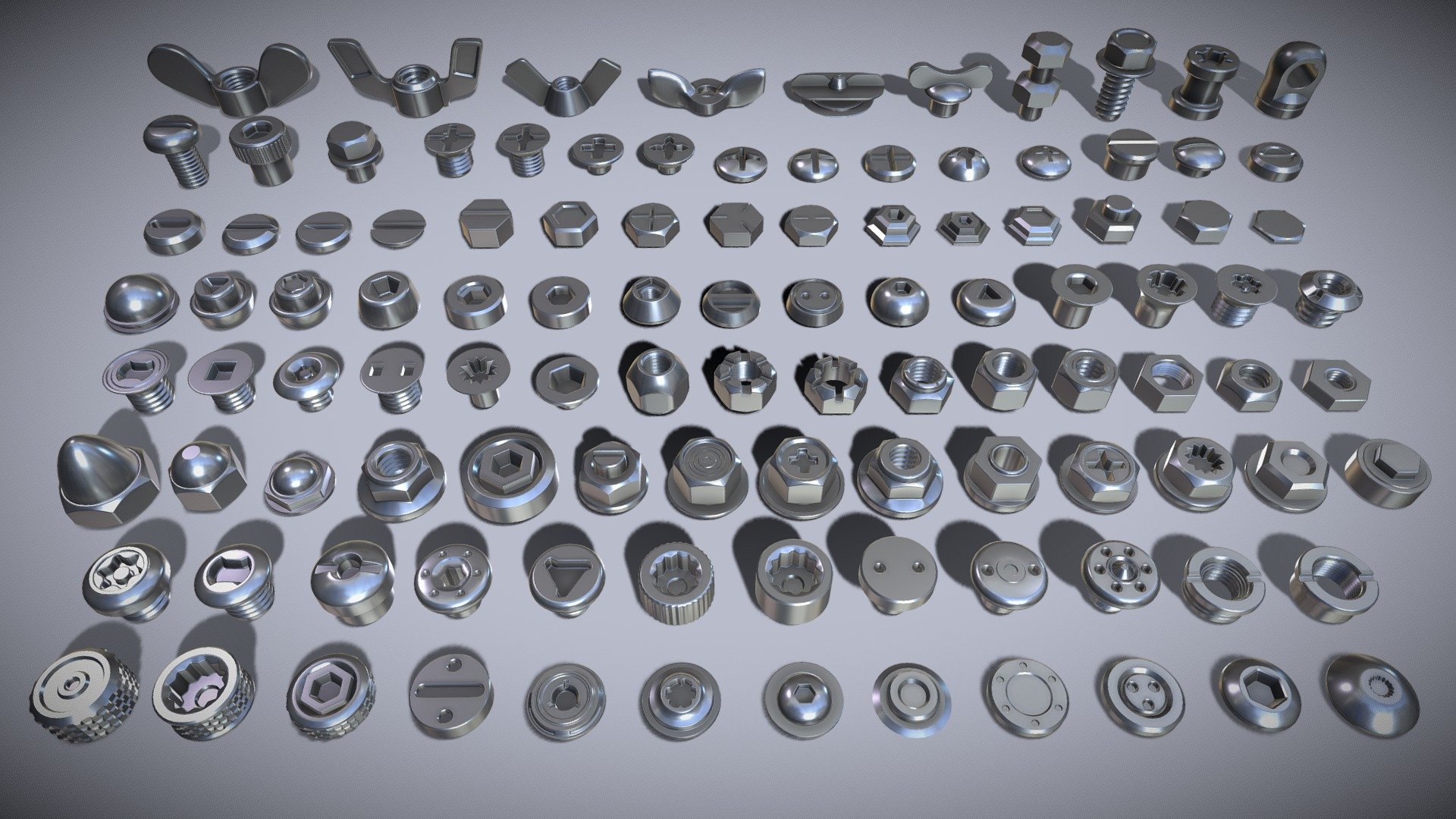 Bolts Collection - 108 pieces - 3D model by 3d.armzep [e73d3b8] - Sketchfab