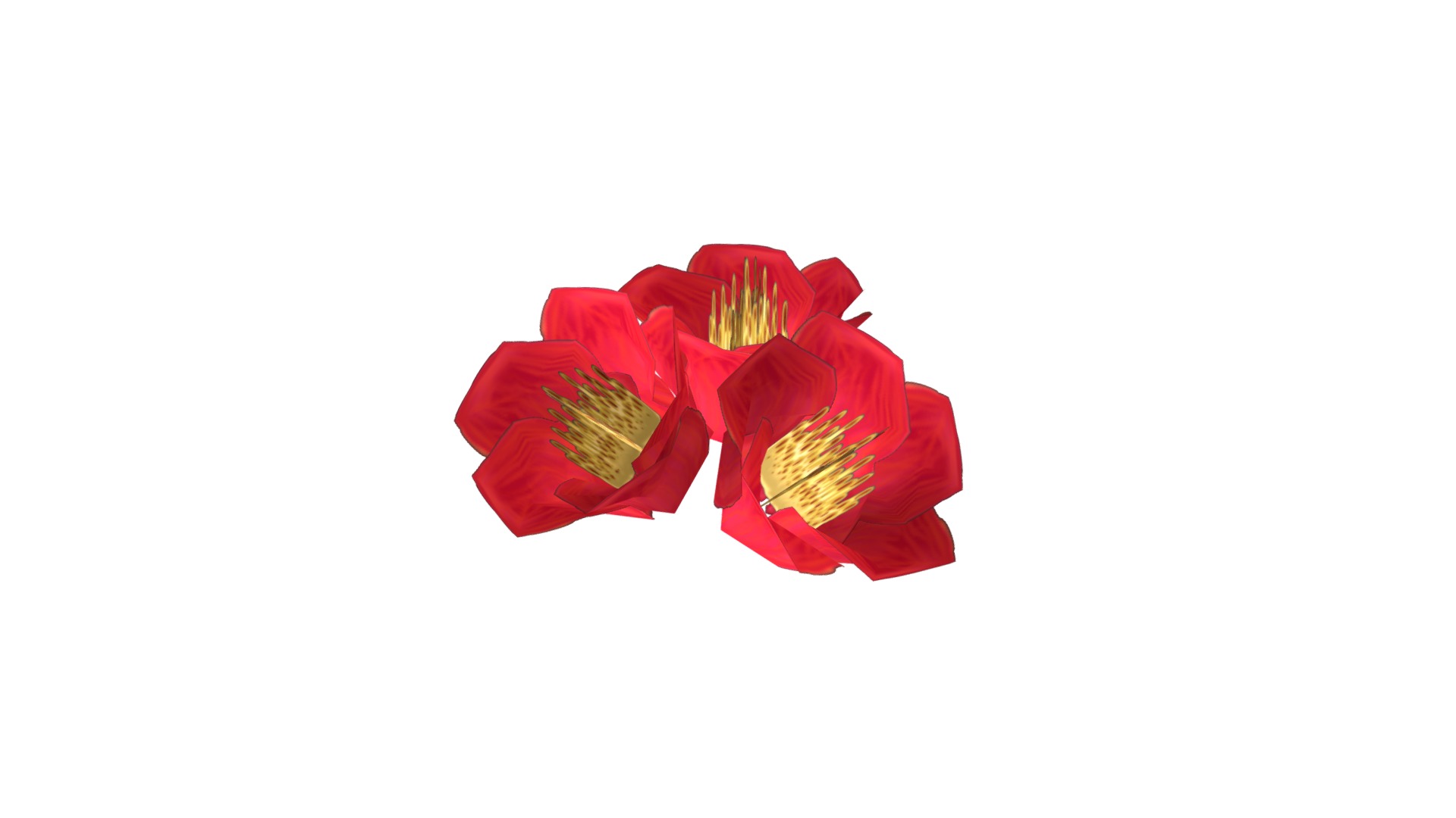 Red Flowers (hand painted) - 3D model by Malicefay Art (@malicefay ...