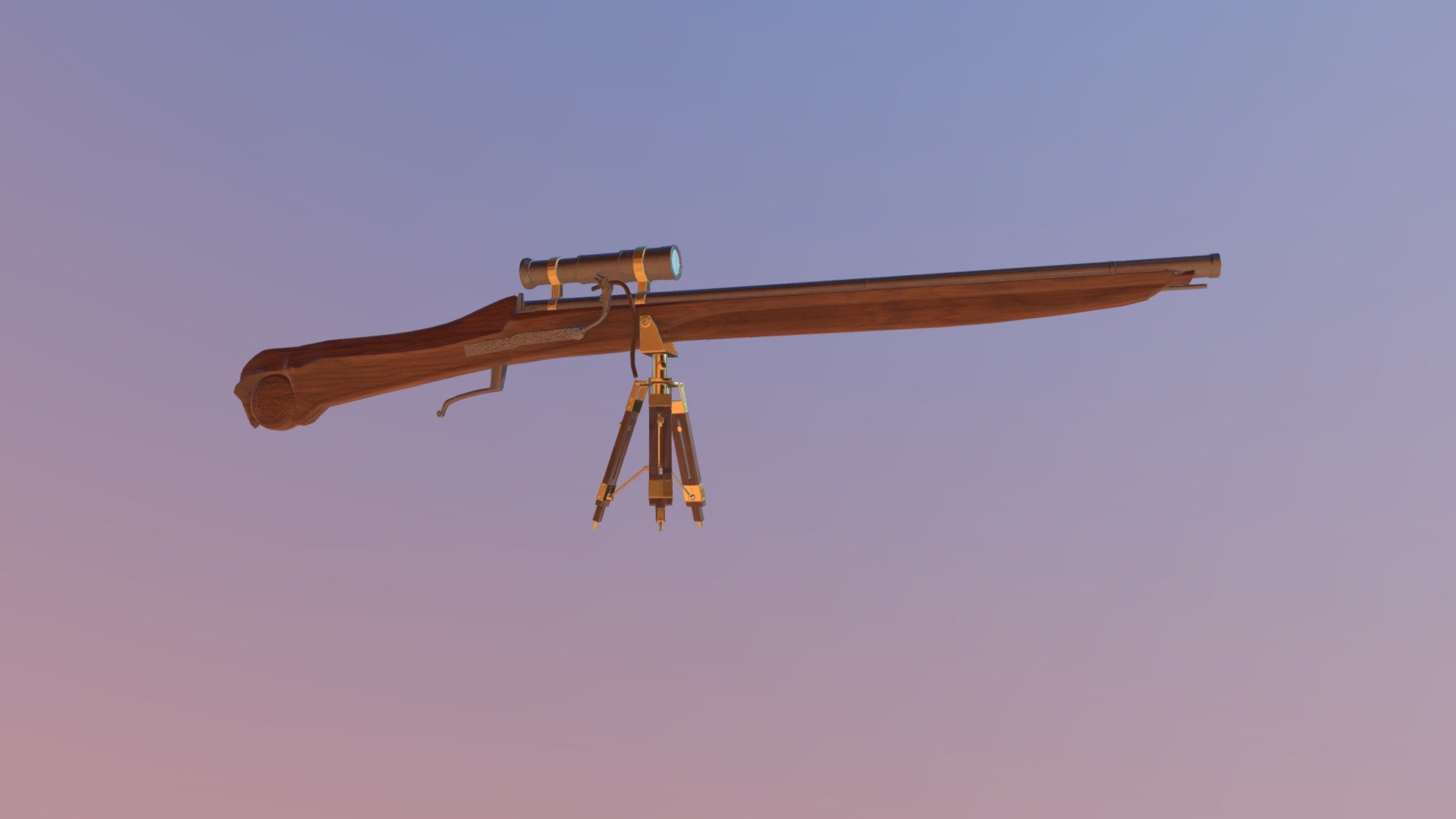 Matchlock gun with scope - Download Free 3D model by Jshimield [e740e40 ...