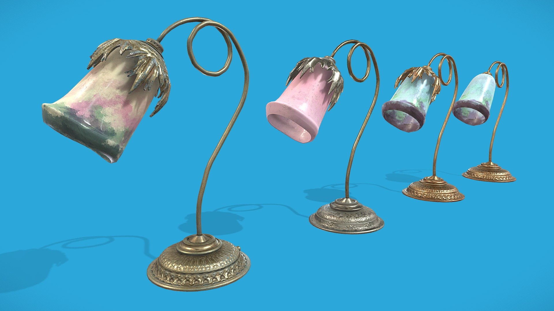 1920s Brass Desk Lamps Type D - 3D model by Mad_Lobster_Workshop ...