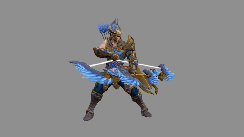 Houyi Skin 7 Rig Idle Combat Animation Variant 3d Model By Nvixen