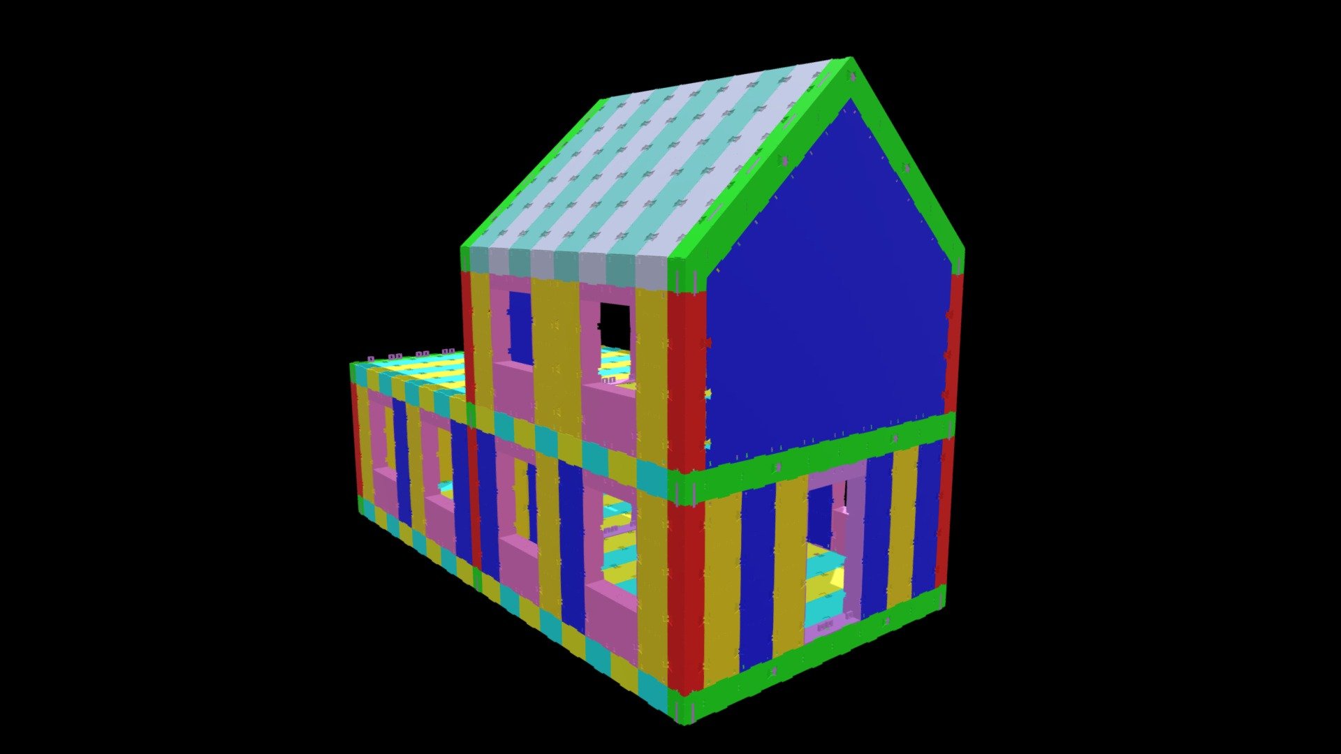 House 2 (edited 4mm MDF laser model) - Download Free 3D model by zewaho ...
