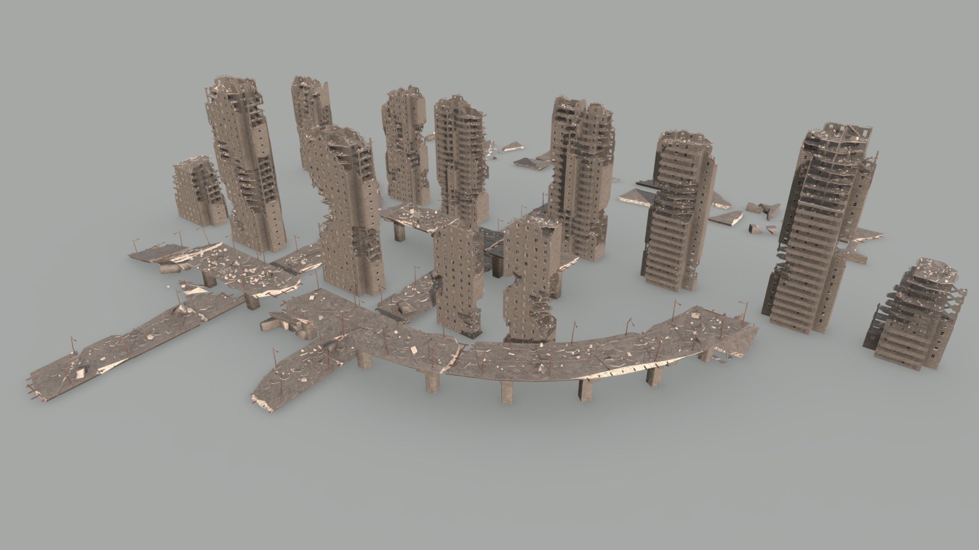 Post War Ruined City - 3D model by Crazy_8 (@korboleevd) [e756045 ...