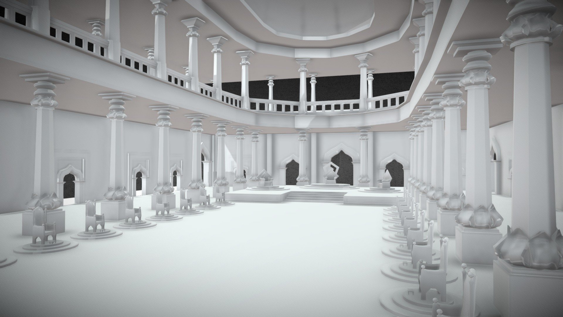 Raj Mahal (Royal Palace) - Download Free 3D model by chandan_p [e75af38 ...