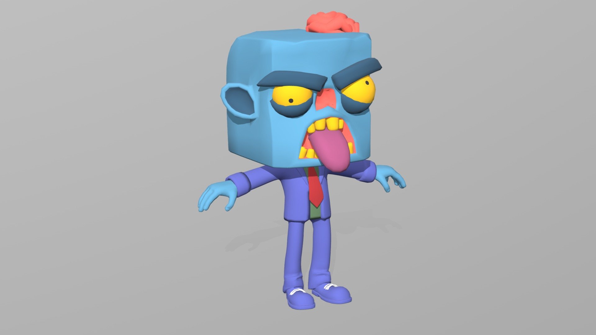 3D Cartoon Zombie Character Model - Game-Ready - 3D model by ...