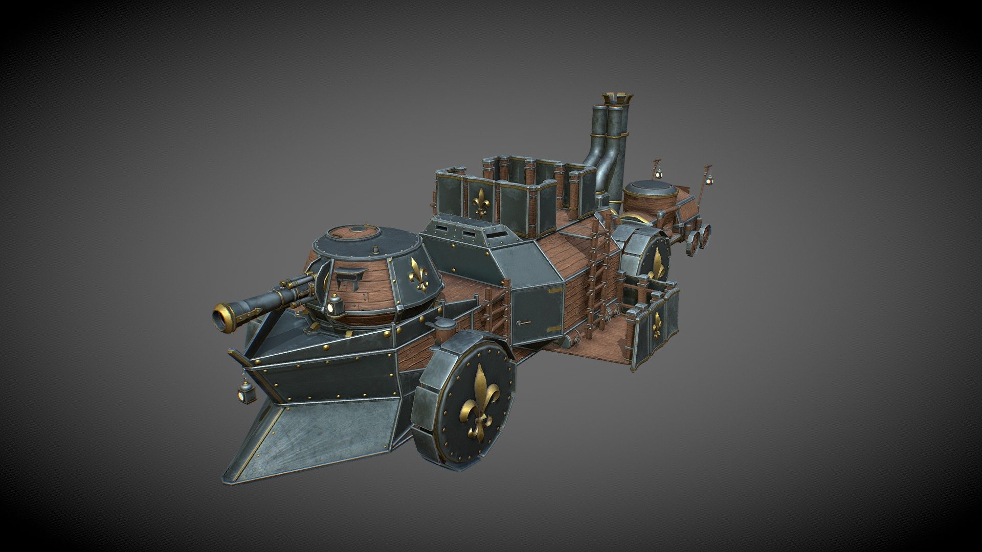 MotorizedCart_Steampunk - 3D model by Billyguide [e7638cd] - Sketchfab