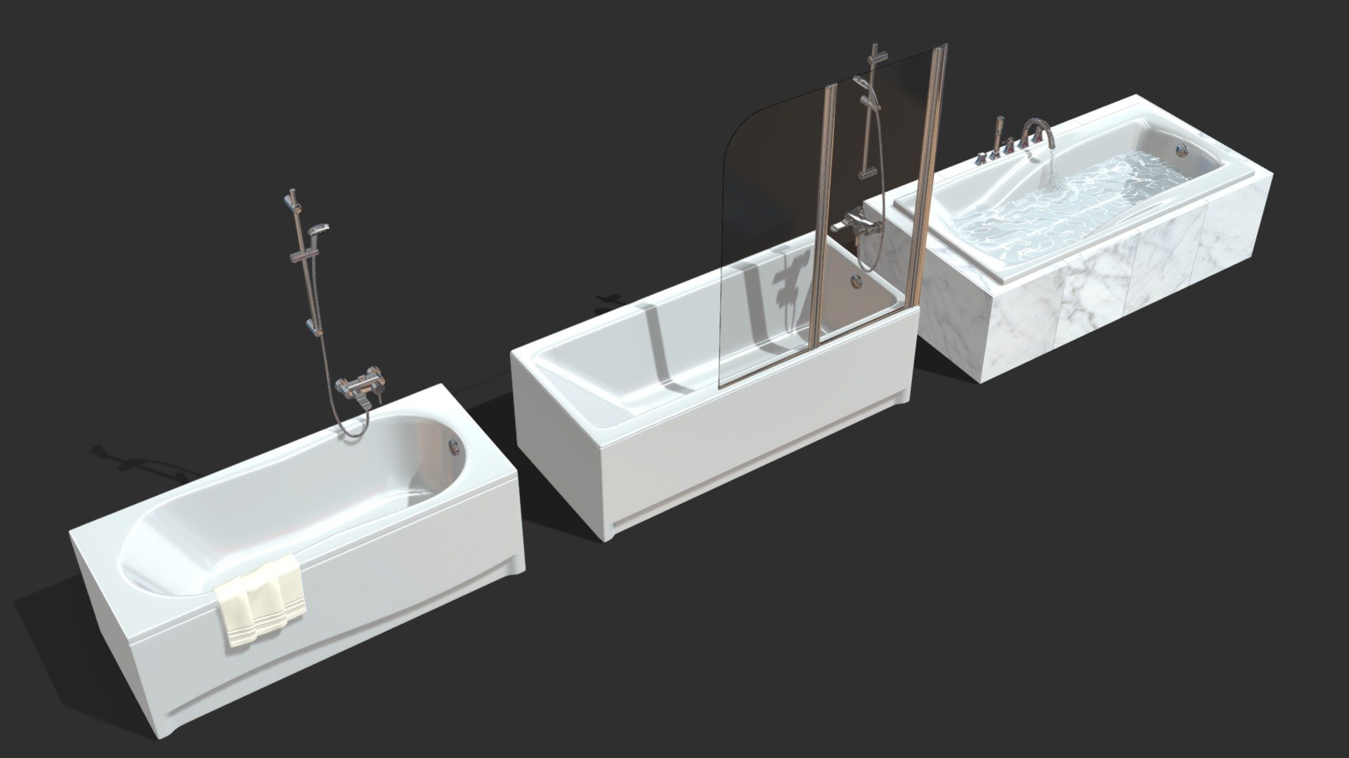 Set of baths Cersanit set 25 (Crea, Nike, Zen) - Buy Royalty Free 3D model by madMIX [e77042d ...