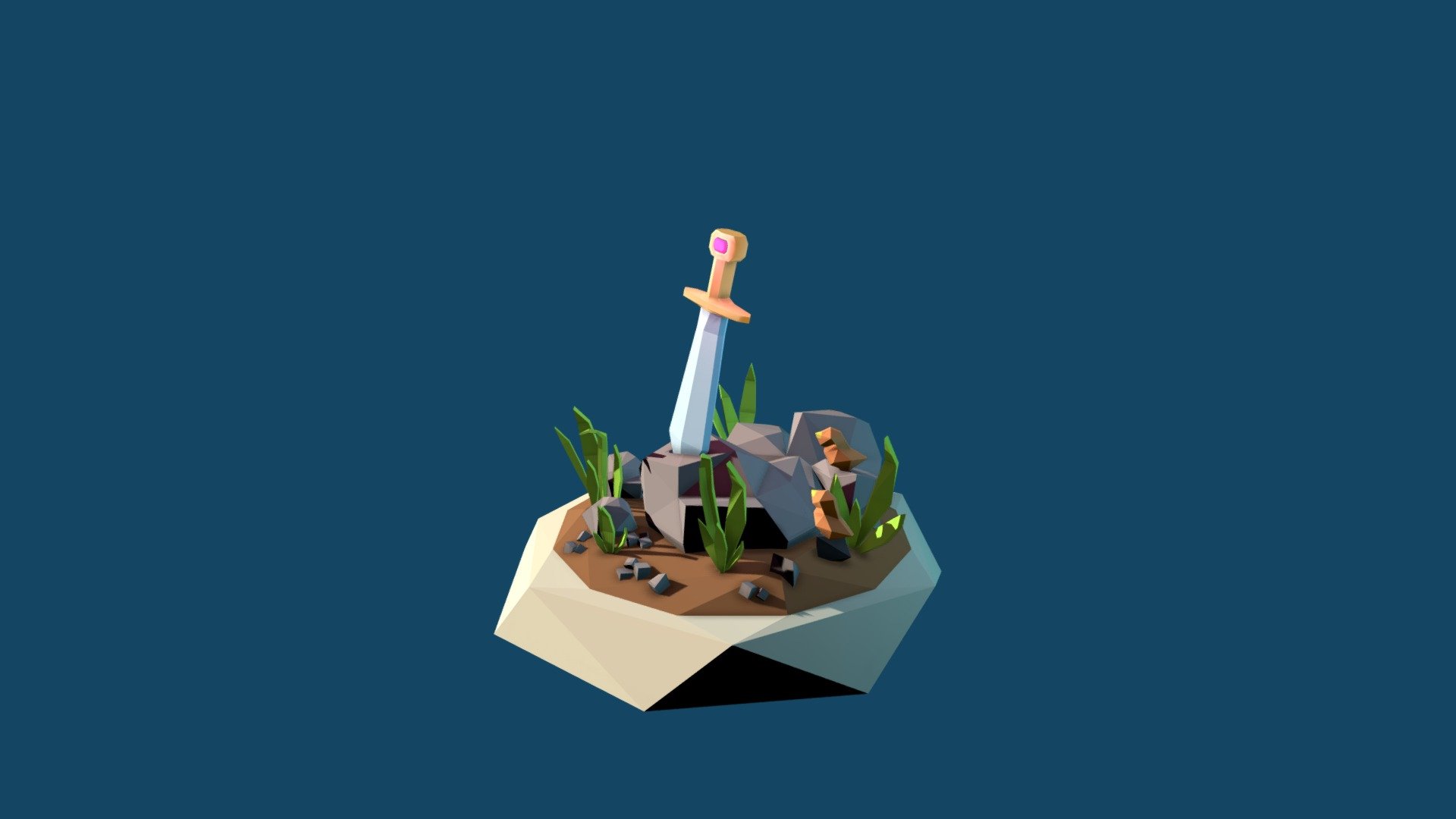 Sword in the Rock - 3D model by jimzip [e77deeb] - Sketchfab