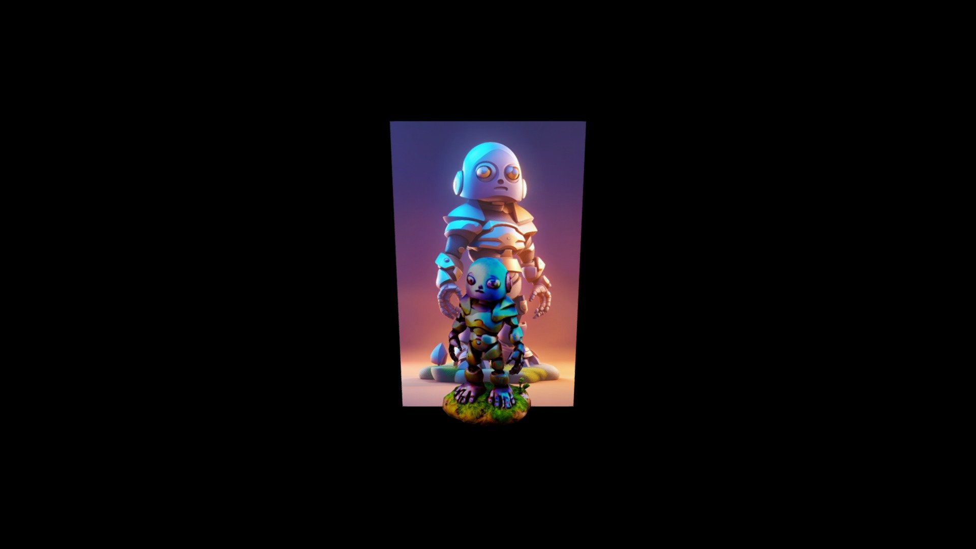 The Robot A toy robot standing on a grass - Download Free 3D model by ...