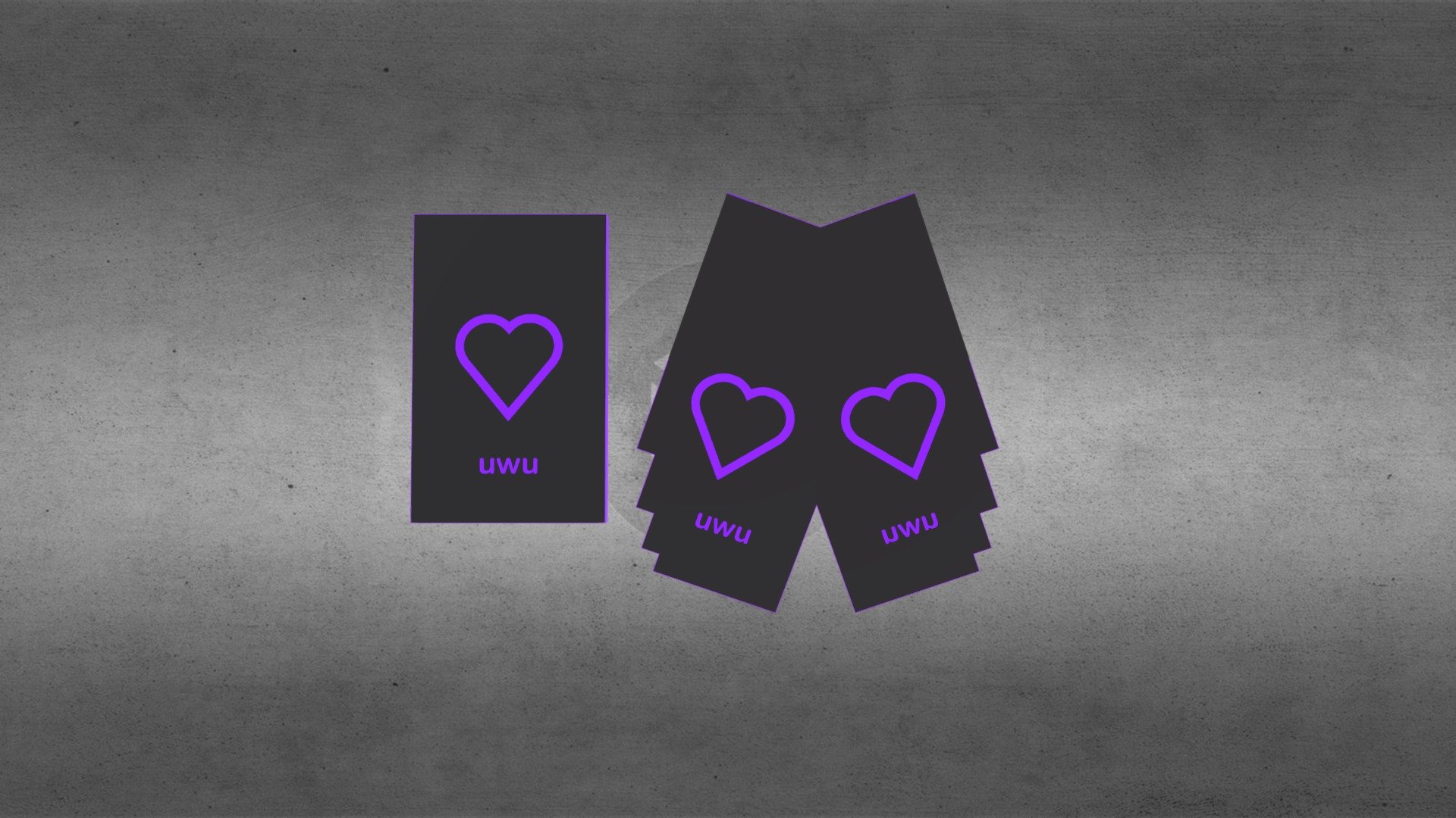 Purple Heart and uwu text Cape - Download Free 3D model by antonquwu ...
