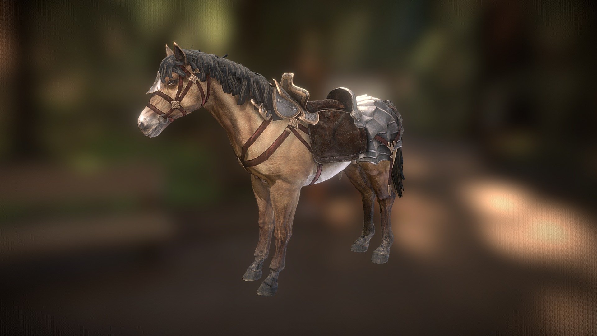 Combat Horse 3 (PBR, 2K, ANIM) - 3D model by Tokyo Designer Gakuin ...