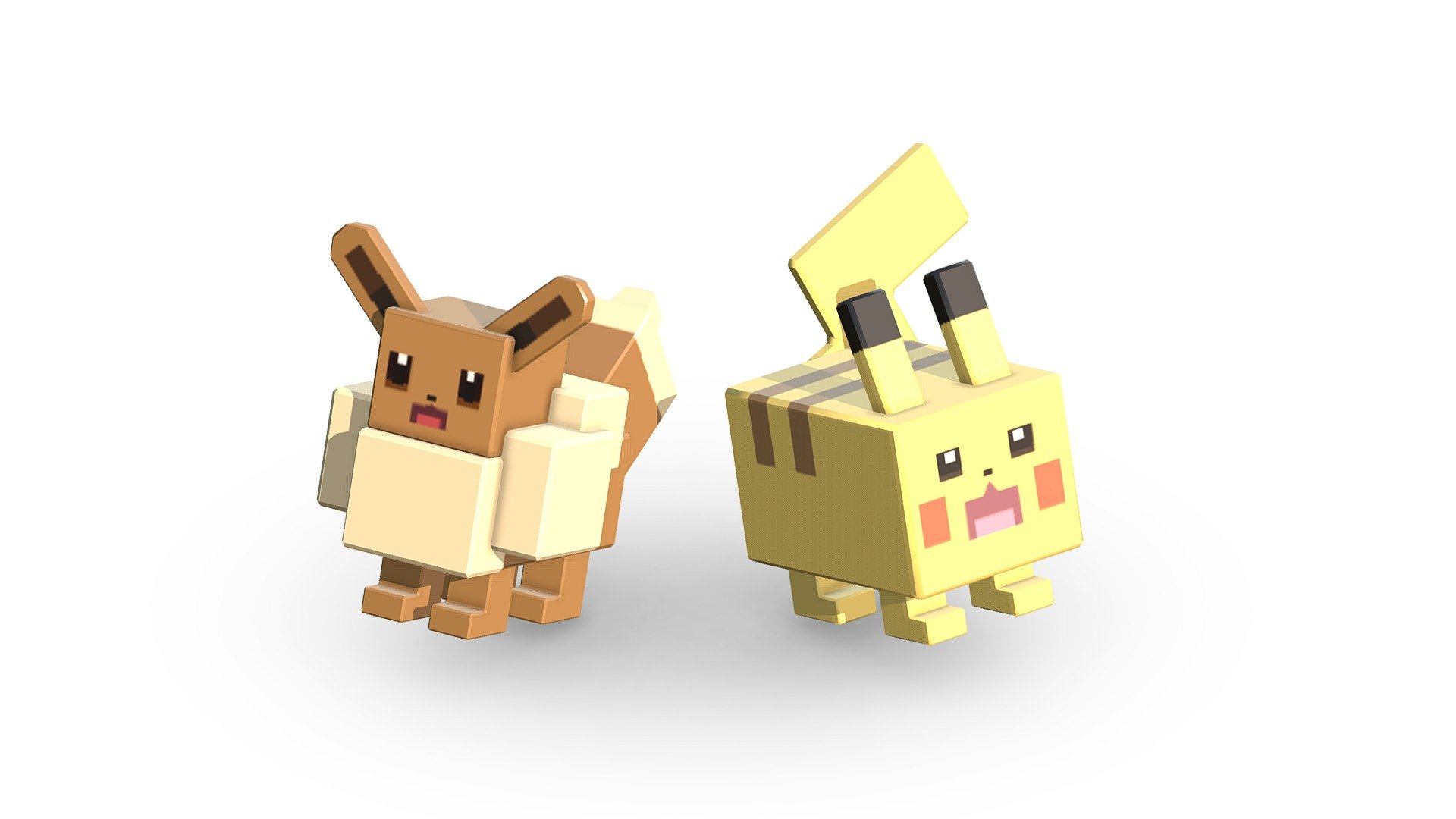 Voxel - Evee & Pikachu - 3D model by Ino Esteves (@imesteves) [e7880cd ...