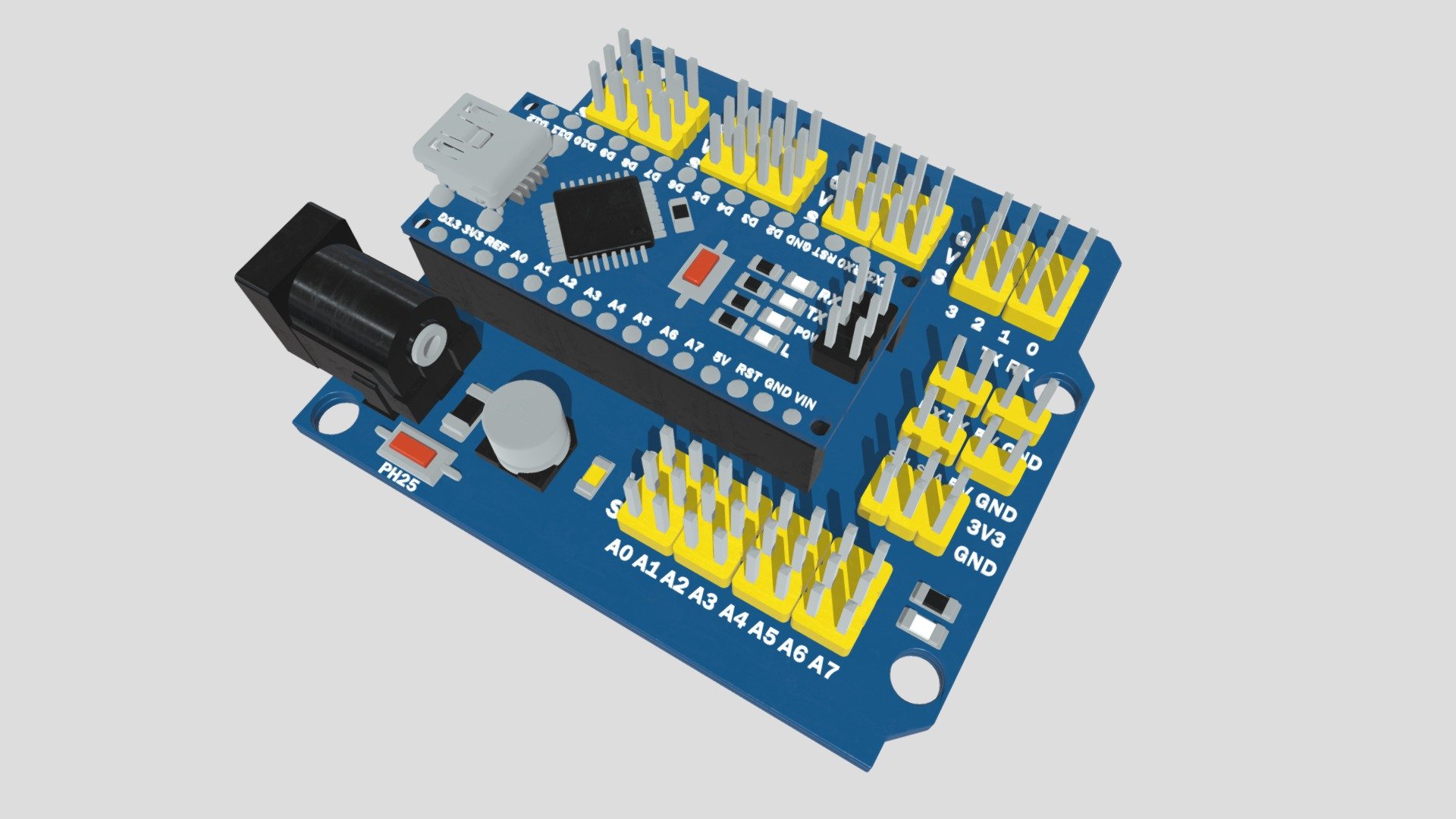 Arduino Nano with Breakout Board - 3D model by pakhochan25 [e7906ad ...