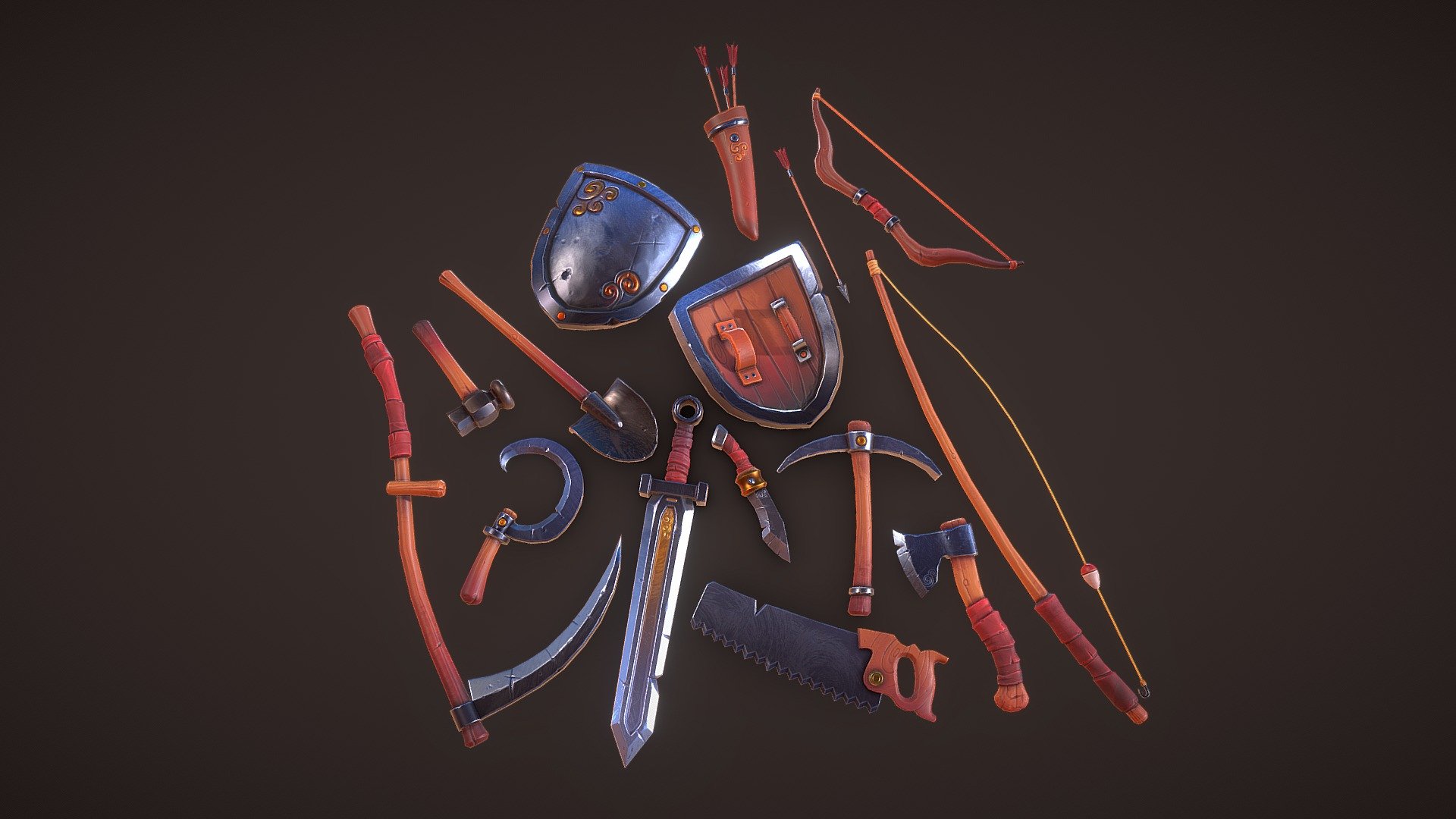 Stylized PBR Tools Pack - 3D model by qwedeath [e795cad] - Sketchfab
