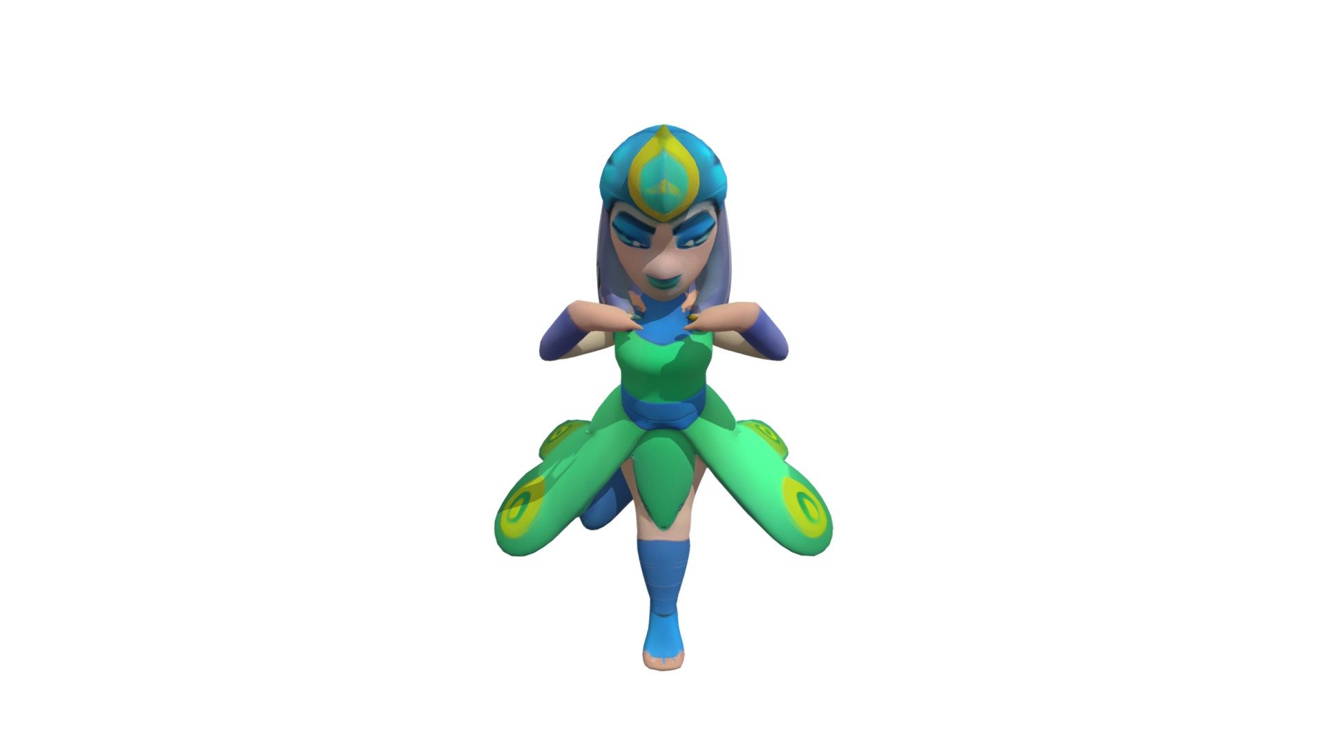 Animated female character in a dynamic pose - 3D model by xuzizhan ...