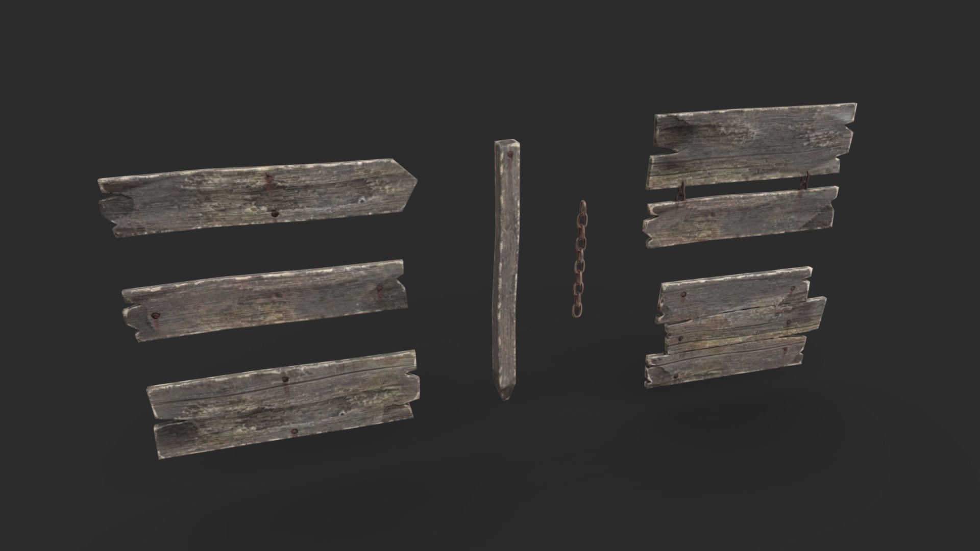 Old Wooden Signs Set - Buy Royalty Free 3D model by KangaroOz 3D ...