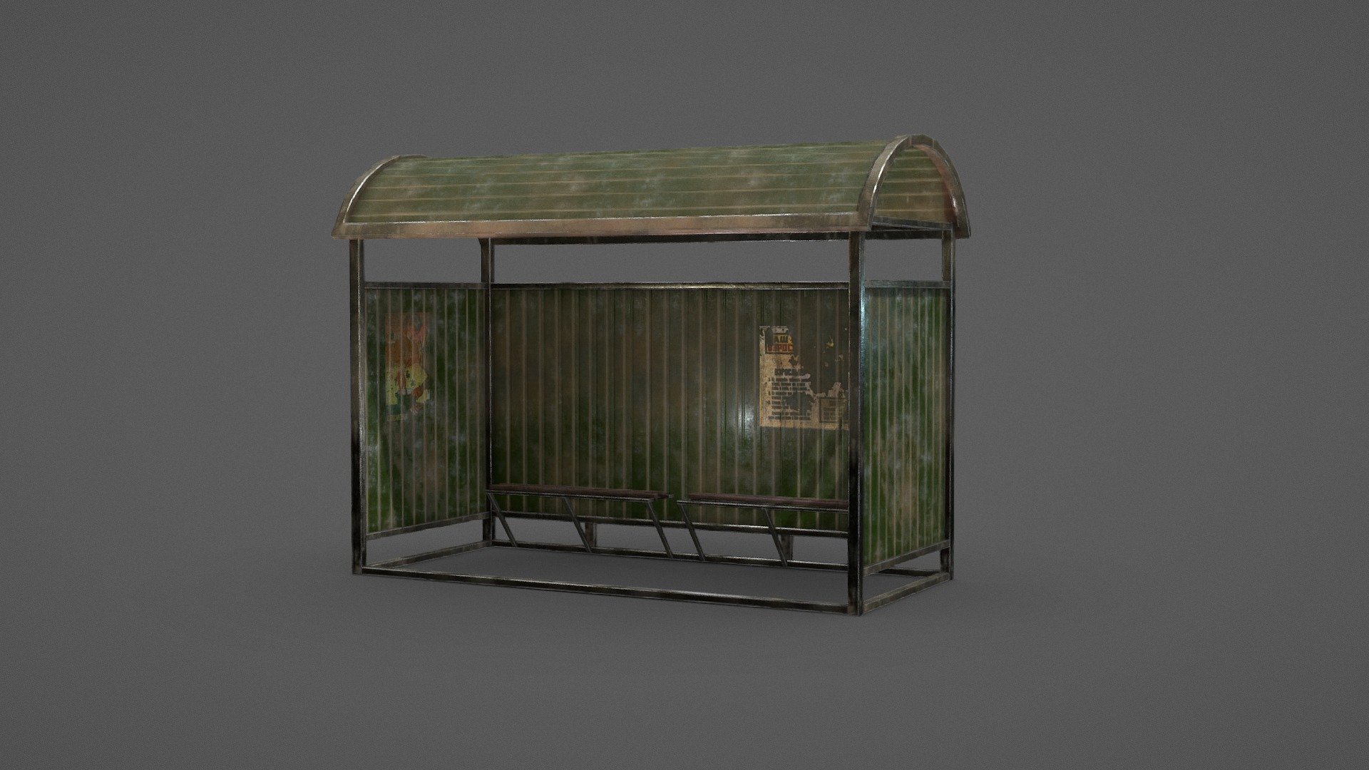 Bus Stop USSR - Download Free 3D model by Milionna [e79f70d] - Sketchfab