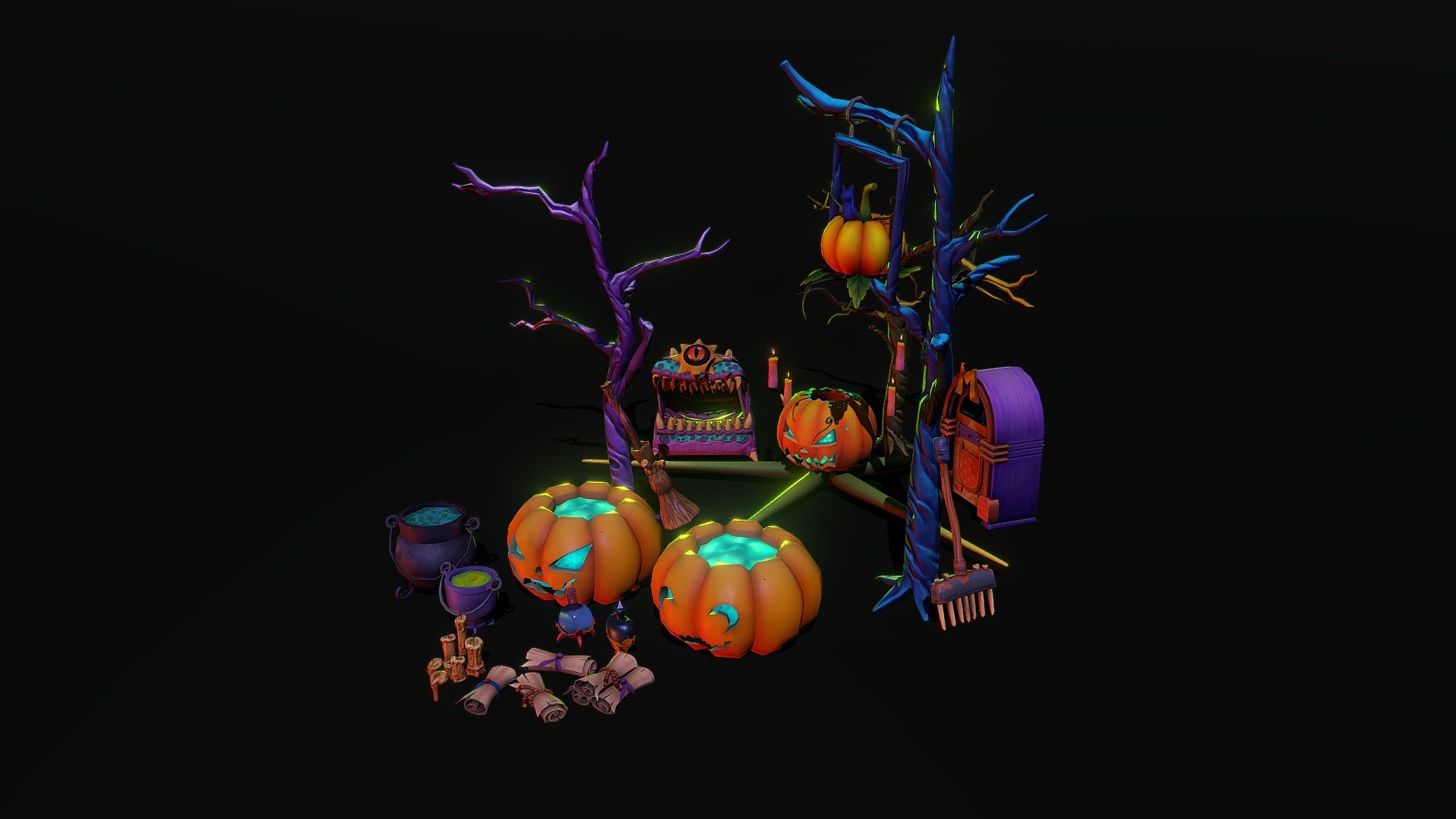 Stylized Halloween Assets - 3D model by ghBanck (@GHB.3DArt) [e7a24af ...