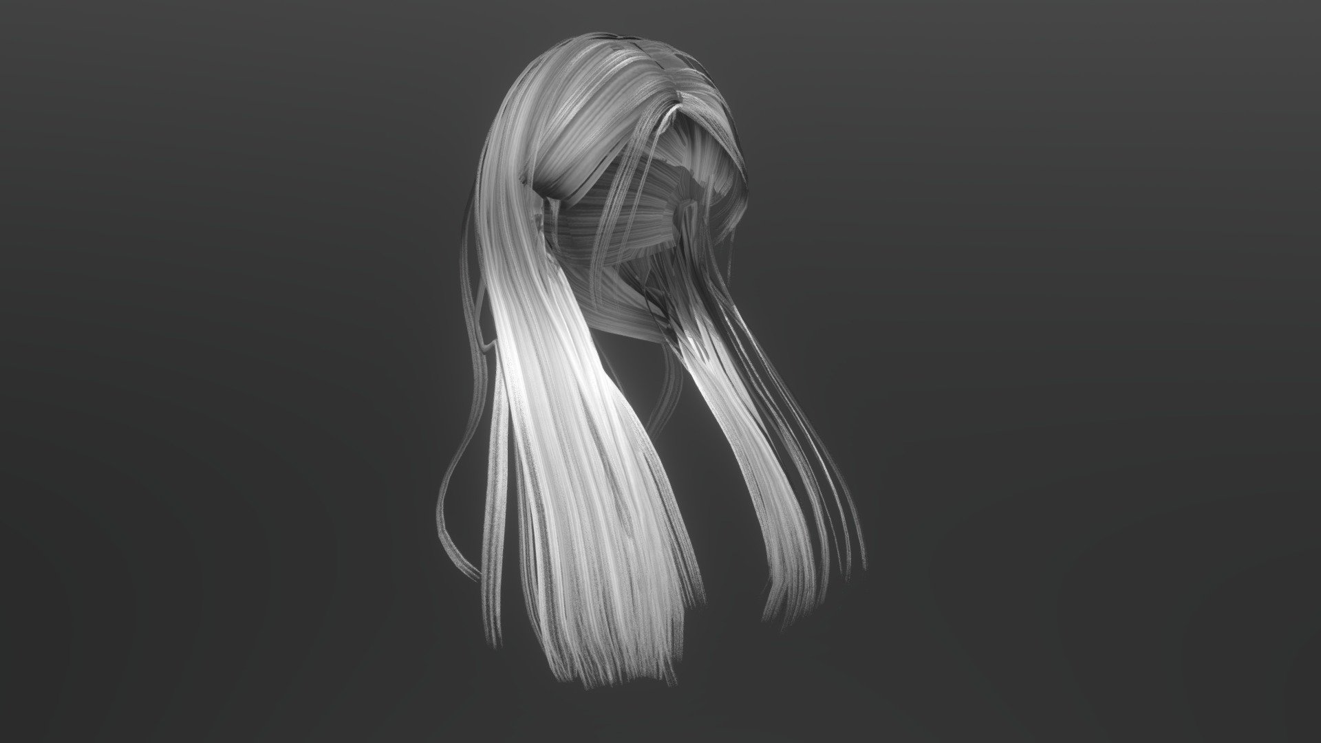 VCHA Long White Hair - Download Free 3D model by zHairezt [e7a40f6] - Sketchfab