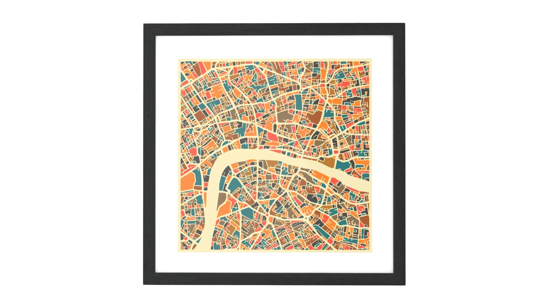 City Map Framed Wall Art Print, London - Download Free 3D model by MADE ...