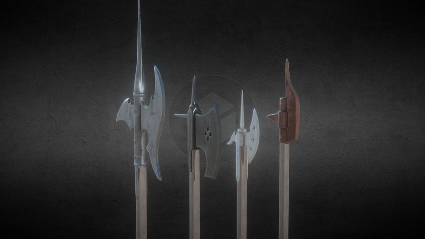 Halberds - Download Free 3D model by soidev (@soidev) [e7b633a] - Sketchfab