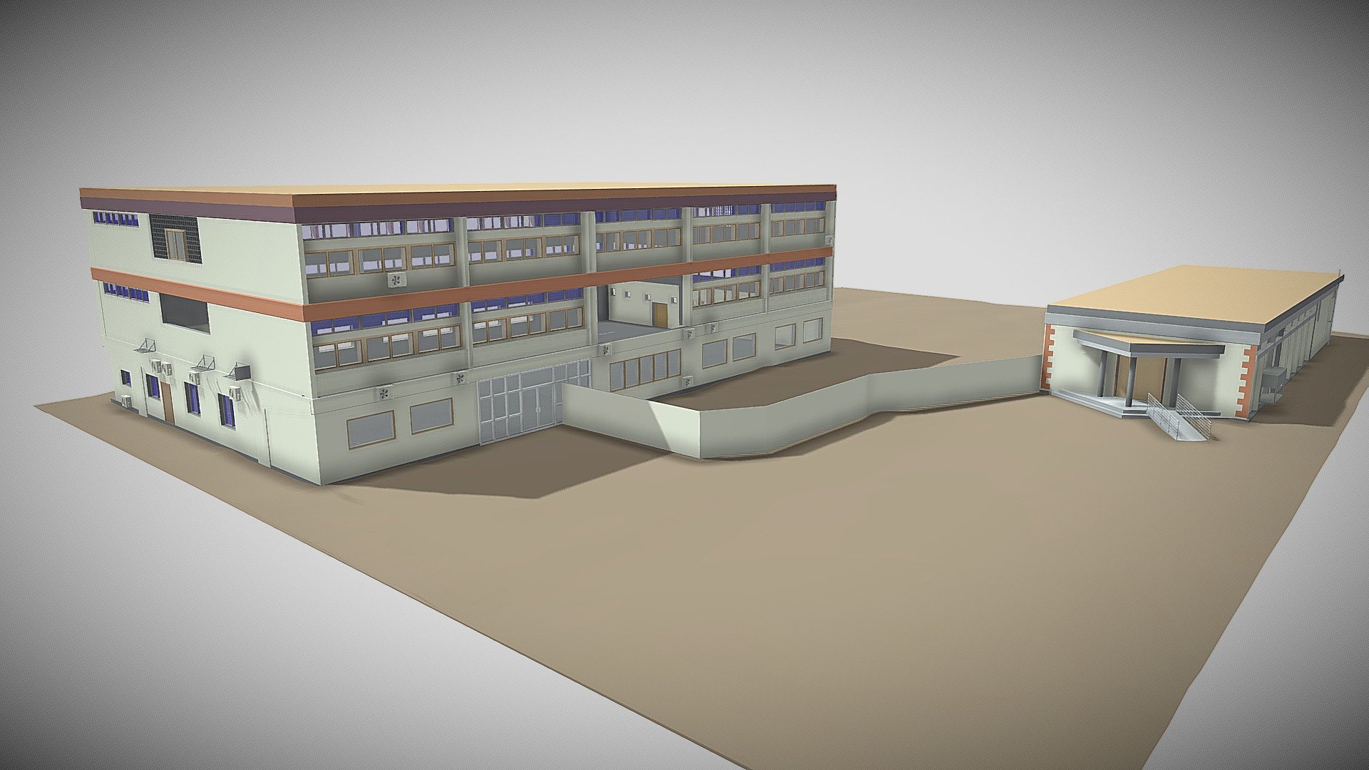 אופקים רחוב קיבוץ גלויות -מנהל החינוך - חזיתות _ - 3D model by Nir Arad Erez Medidot ltd (@Nir ...