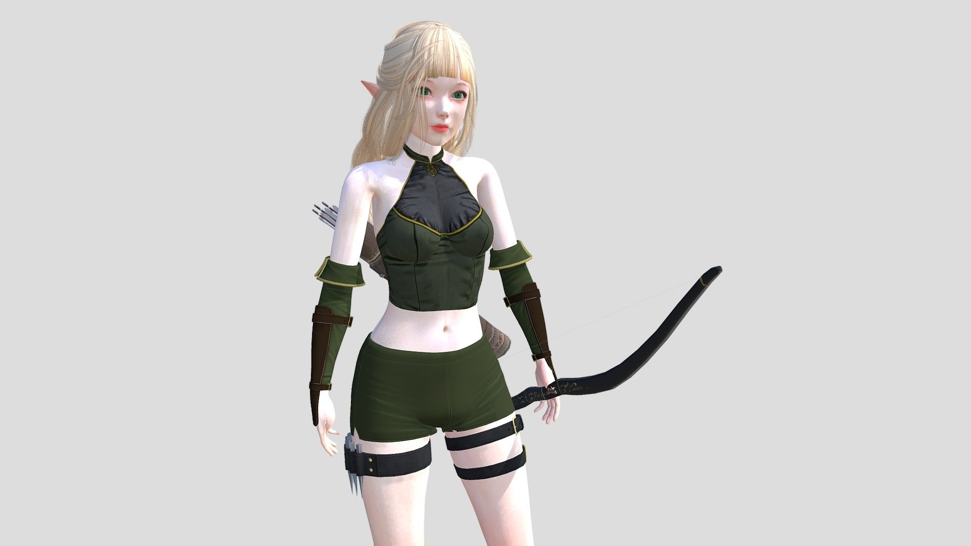 Elf Archer Female Character - Blender UE5 Unity - 3D model by ...