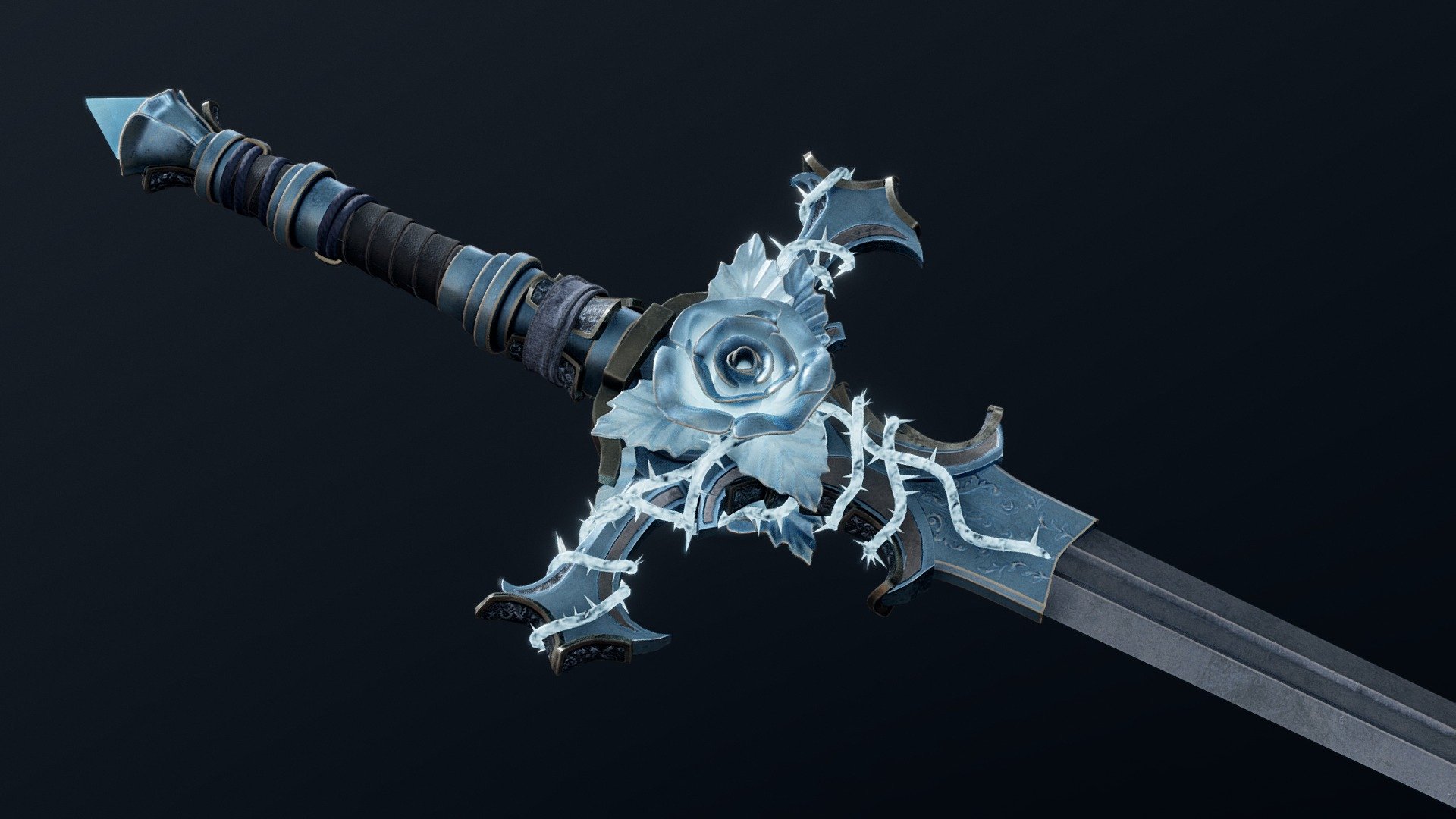 Fantasy Blue Rose Sword - 3D model by Mikołaj Michalak (Nillusion) (@M ...