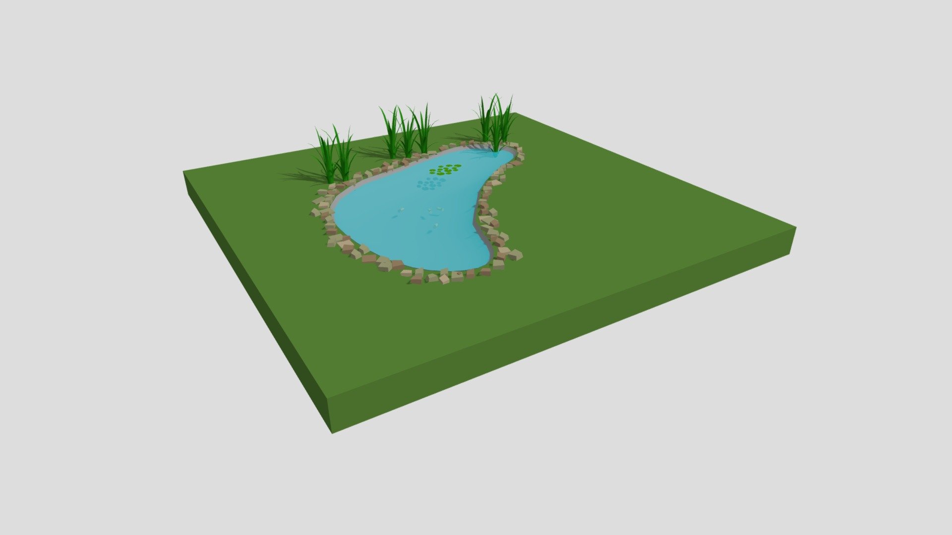 Garden pond - Download Free 3D model by Rail_Lin [e7c5302] - Sketchfab