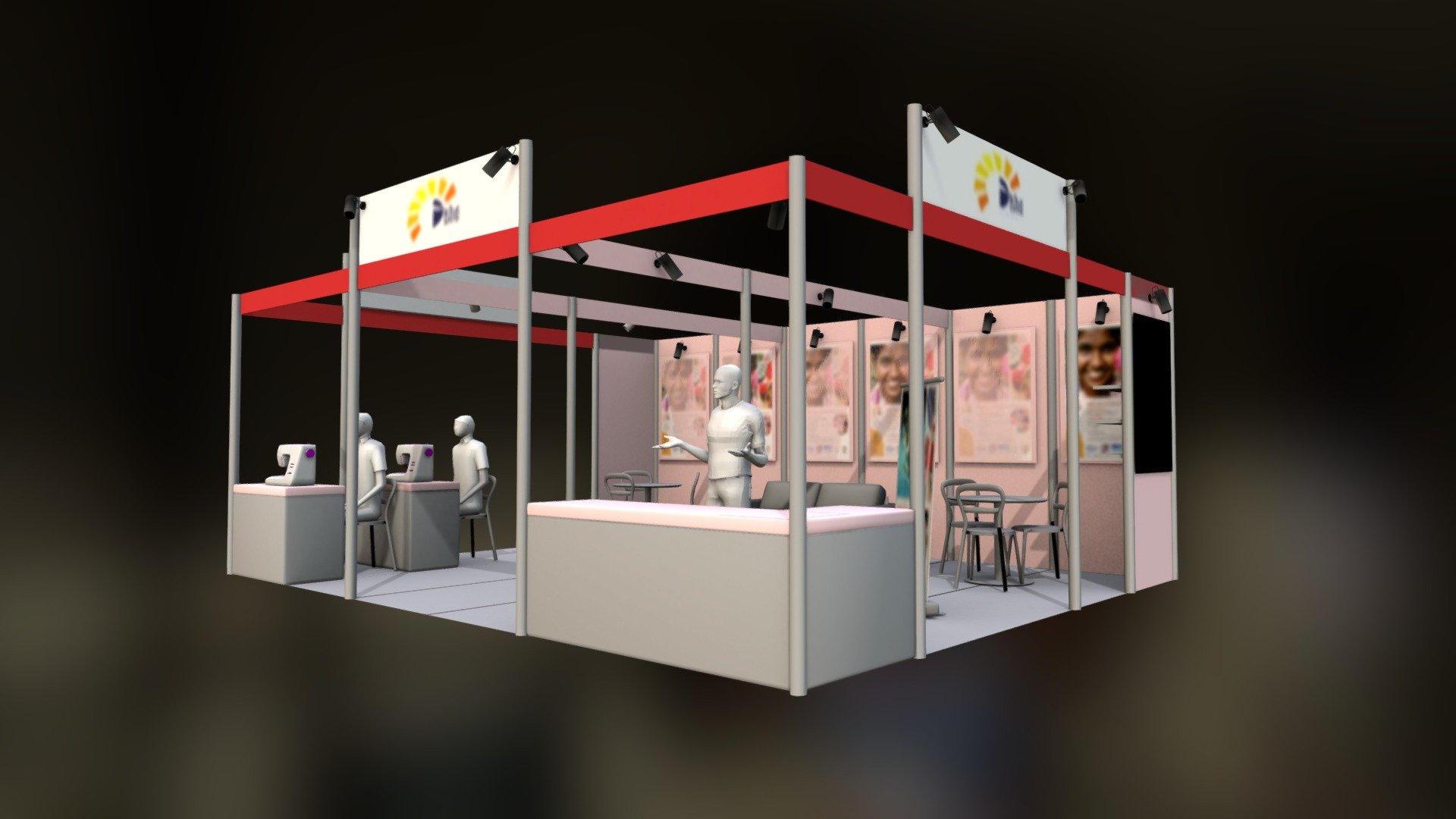 Exhibition Stall - 3D model by onedesignstudio [e7c7dab] - Sketchfab