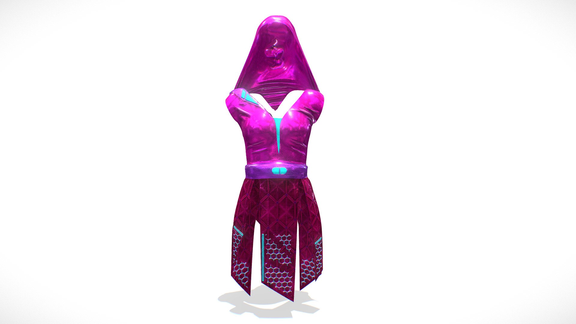 Cyberpunk Girl Hacker Suit - light Pink ハッカースーツ - Buy Royalty Free 3D ...