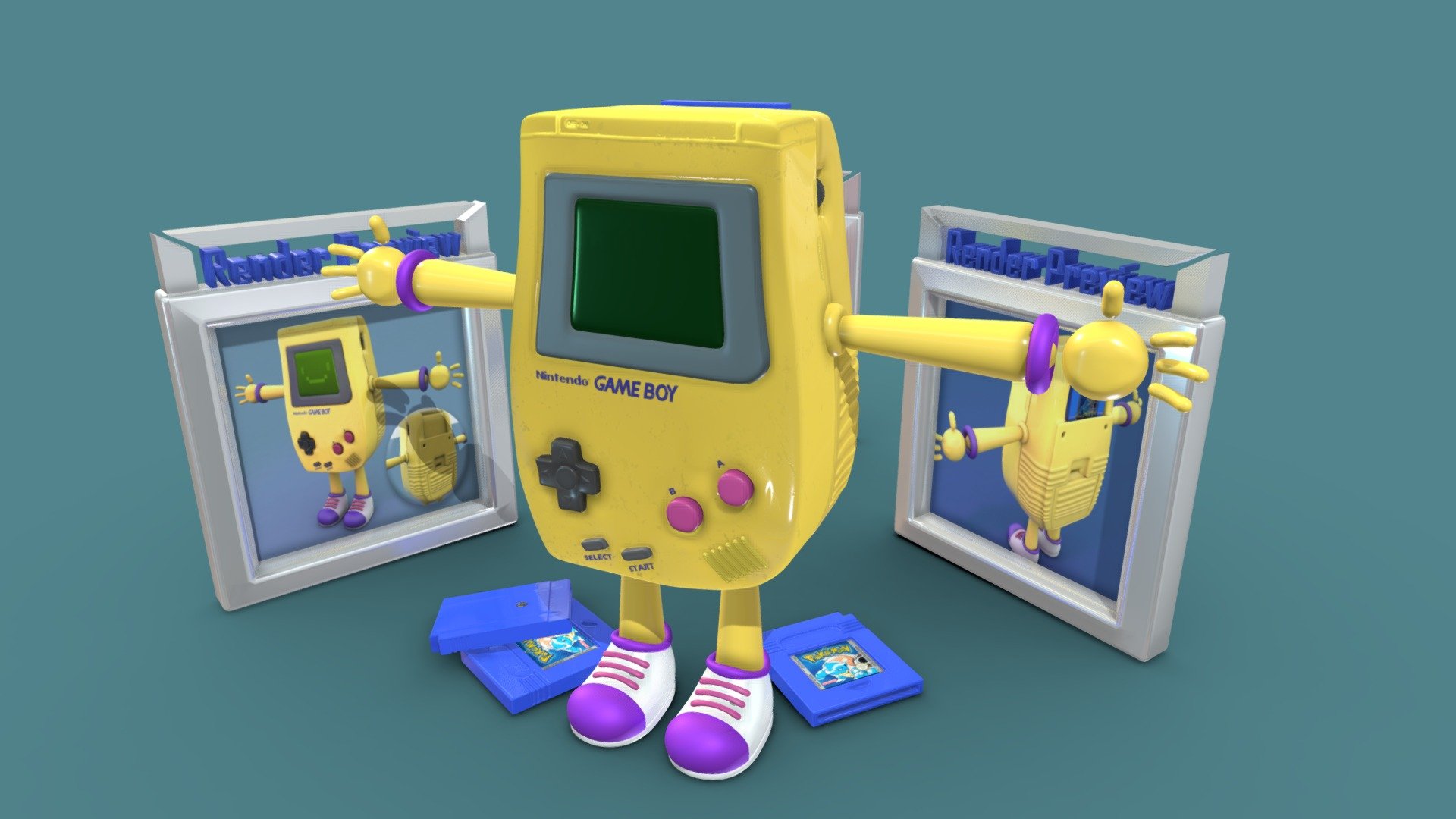 Character_GameBoy_color_YE_pokemon - Buy Royalty Free 3D model by ...
