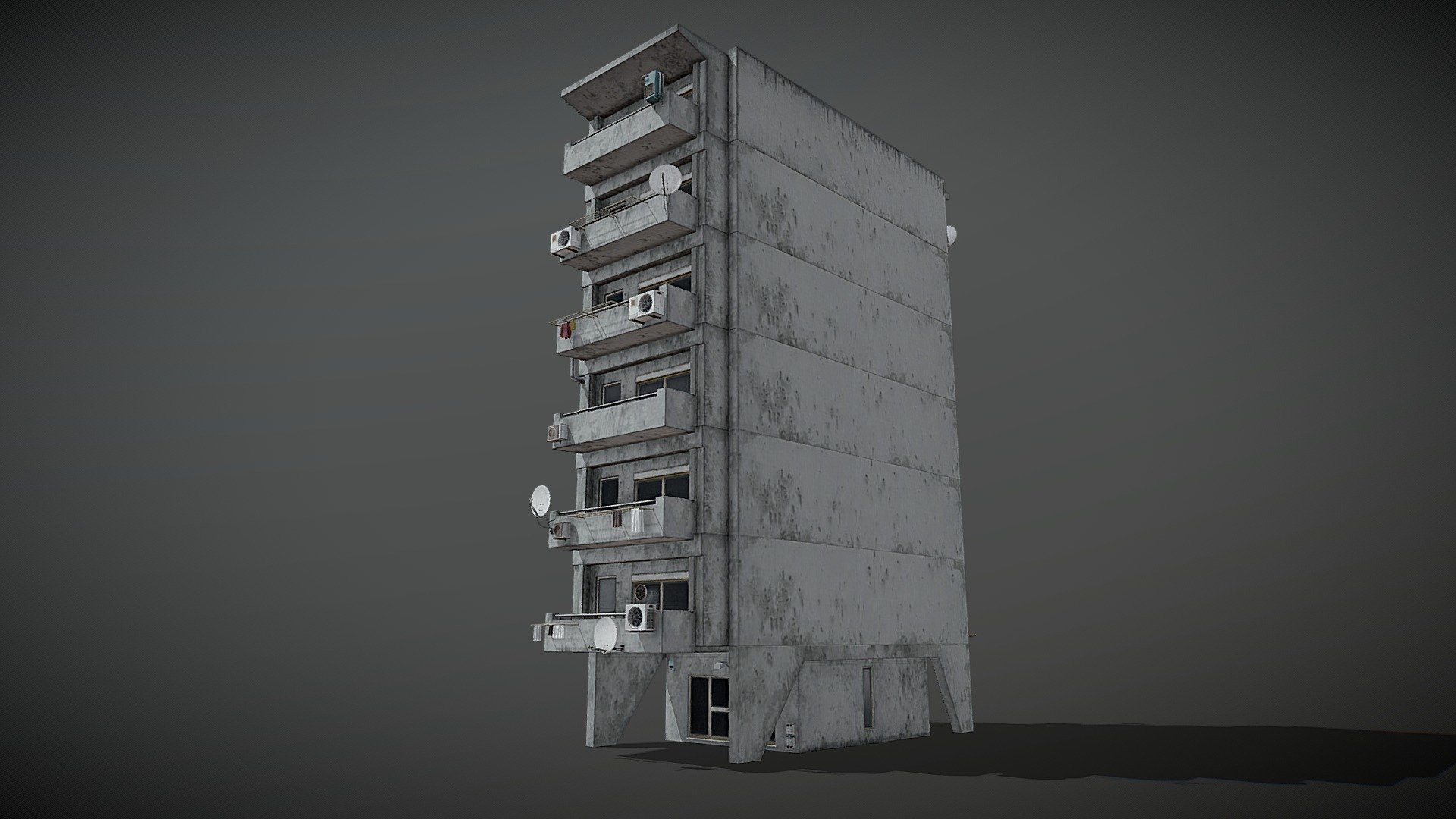 Dystopian Cyberpunk Building #11 - Buy Royalty Free 3D model by ...