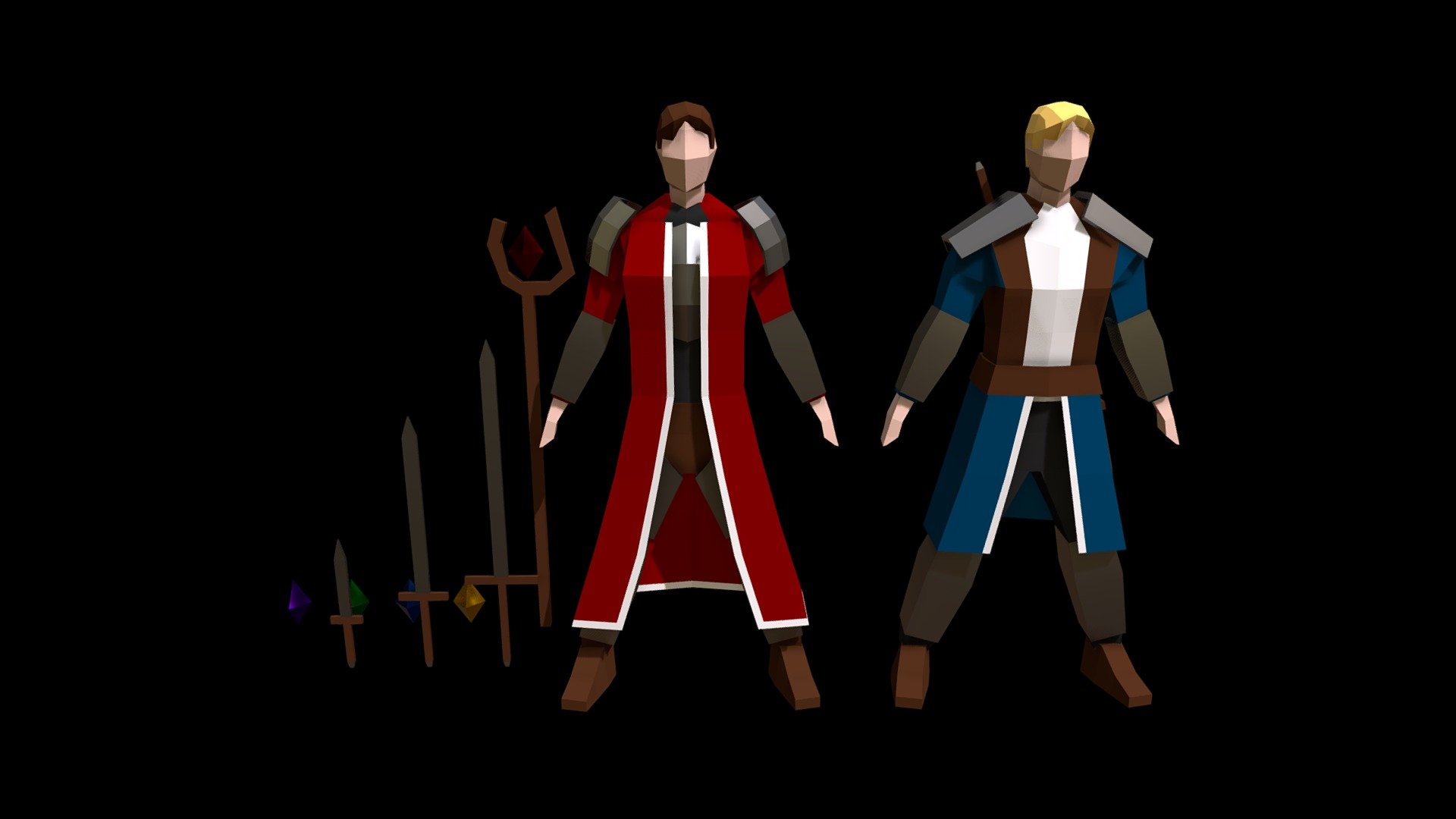 Low Poly Character Set - Download Free 3D model by Bl4ckGh0st [e7cf947 ...