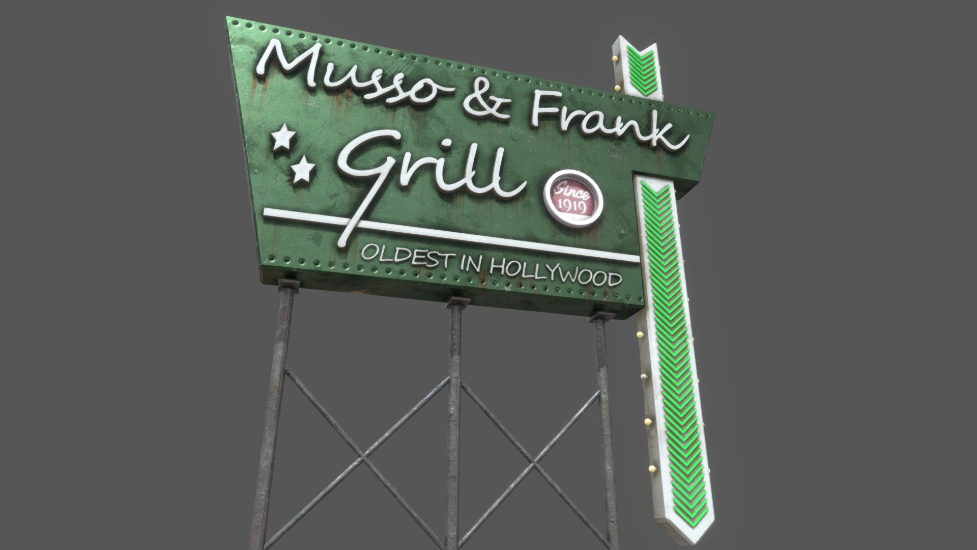 Musso & Frank Restaurant Signage 🍽️ - Buy Royalty Free 3D model by ...