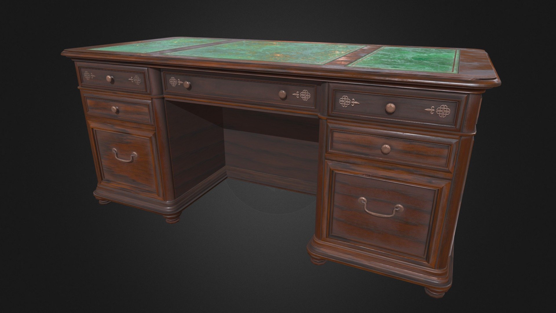 Ornate Banker Desk - Buy Royalty Free 3D model by luxe3dworld [e7d6e7d ...