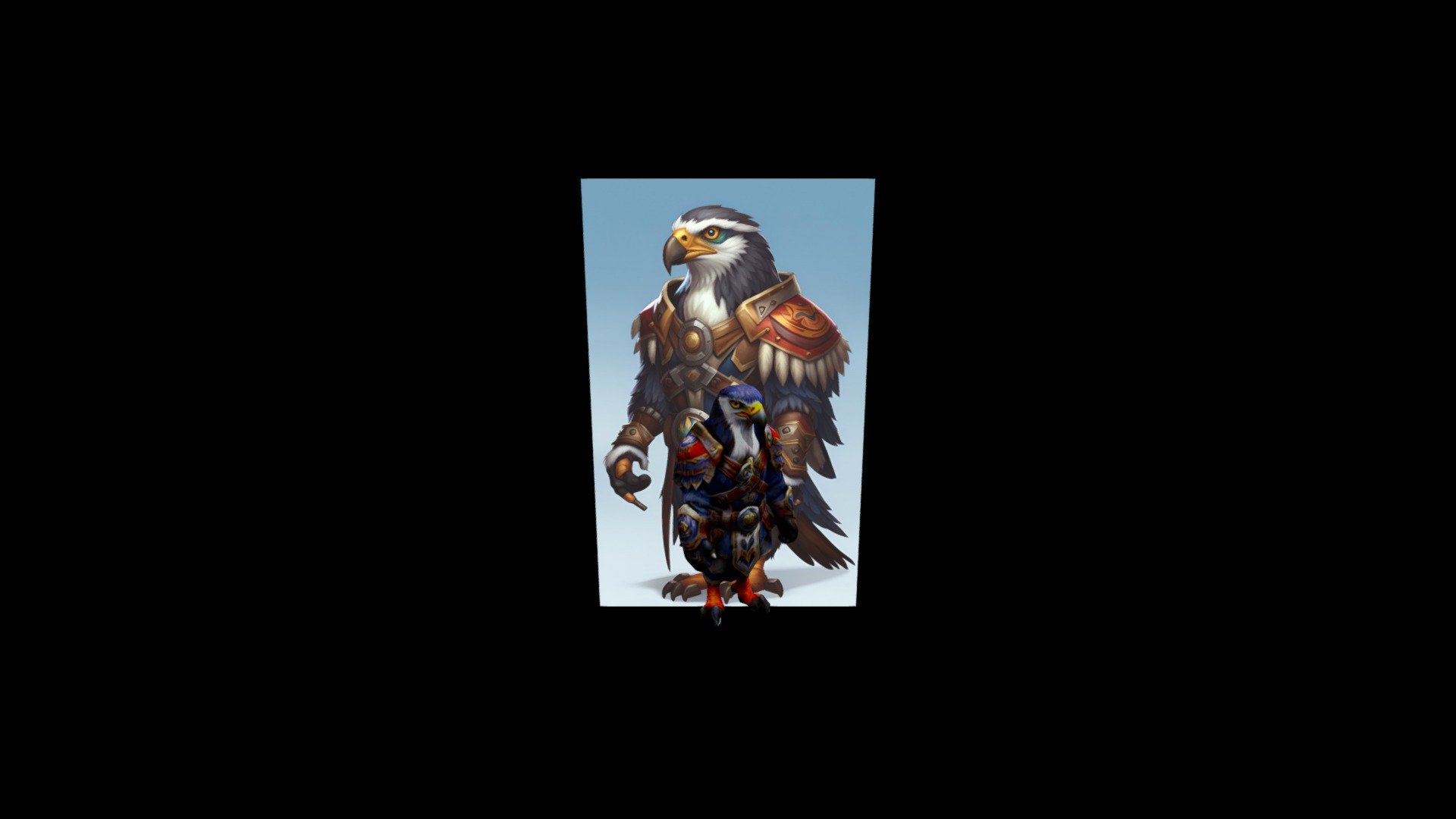 a character with an eagle on his back - Download Free 3D model by ...