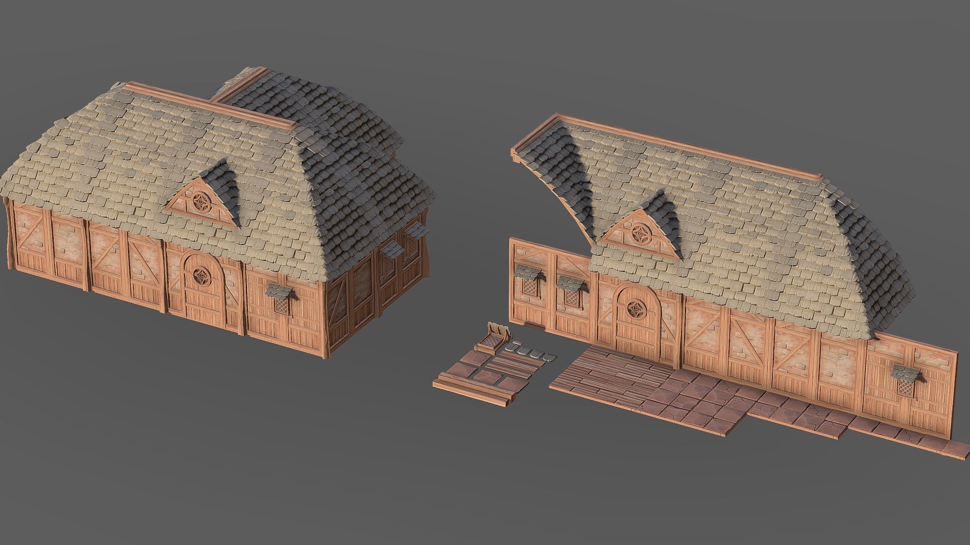 Stylized Modular Medieval House - Buy Royalty Free 3D model by ArchViz ...